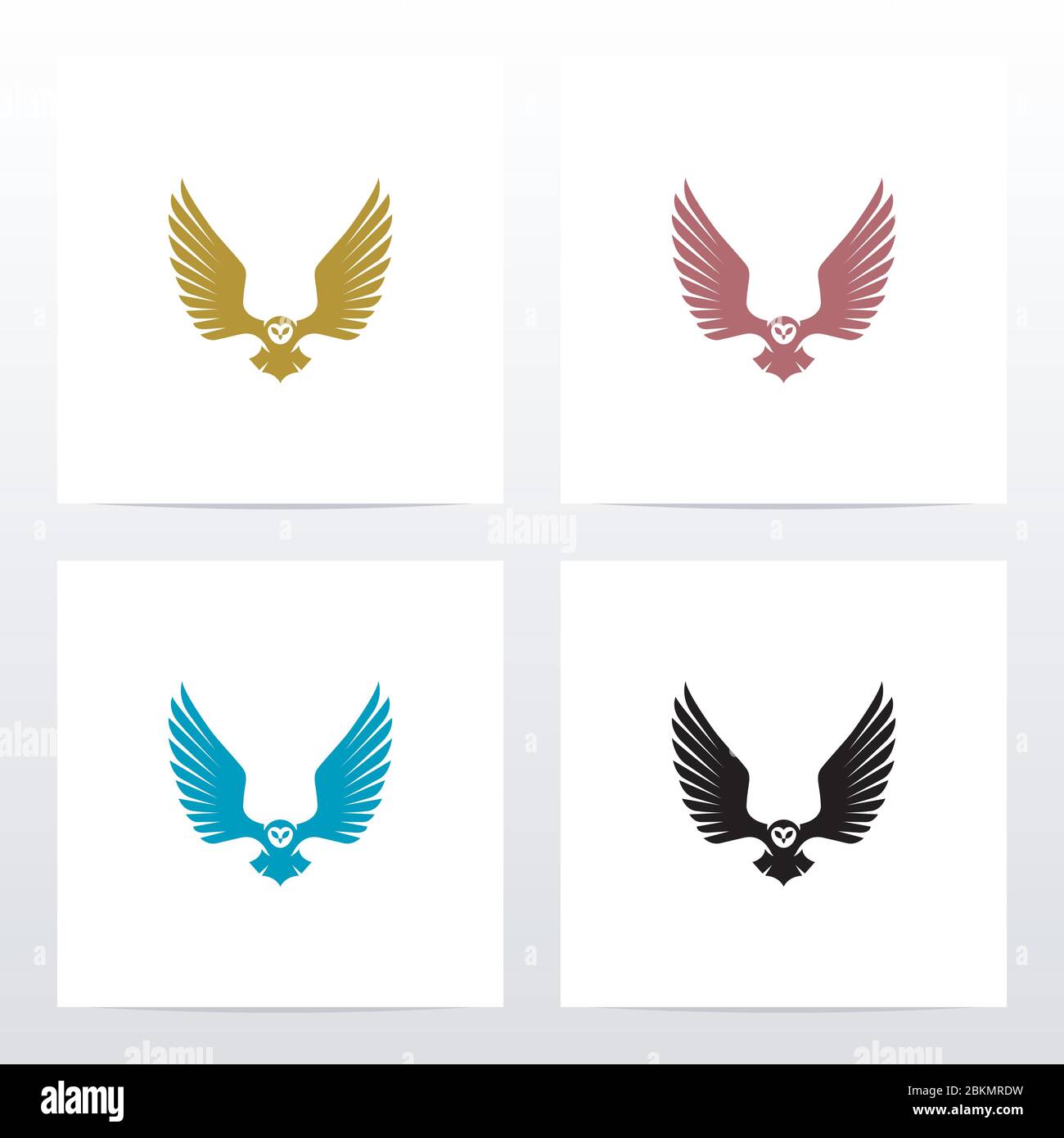 Owl Flying Mid Air Logo Design Stock Vector Image & Art - Alamy