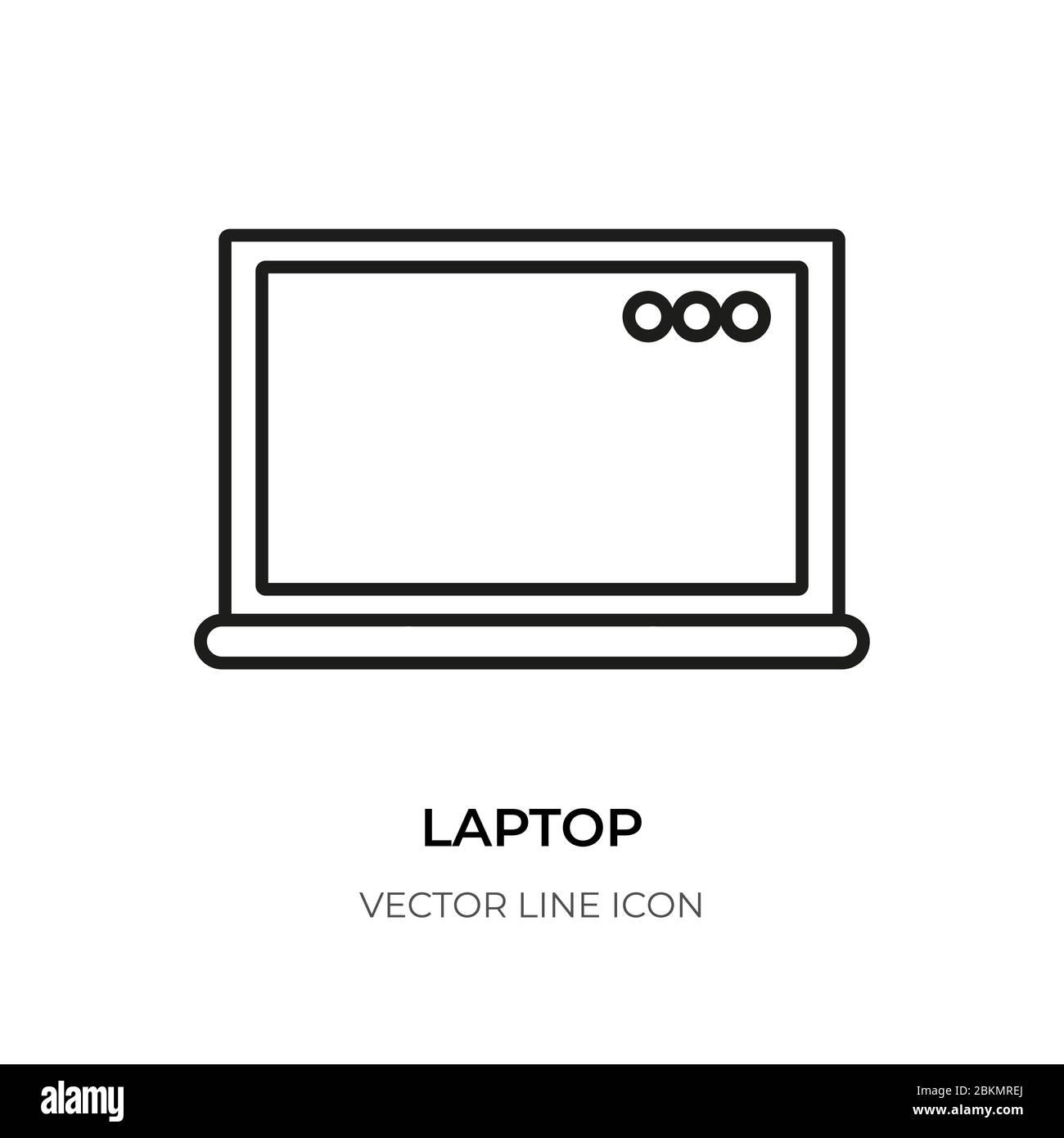 Laptop black line icon. Graphic linear template electronic device ...