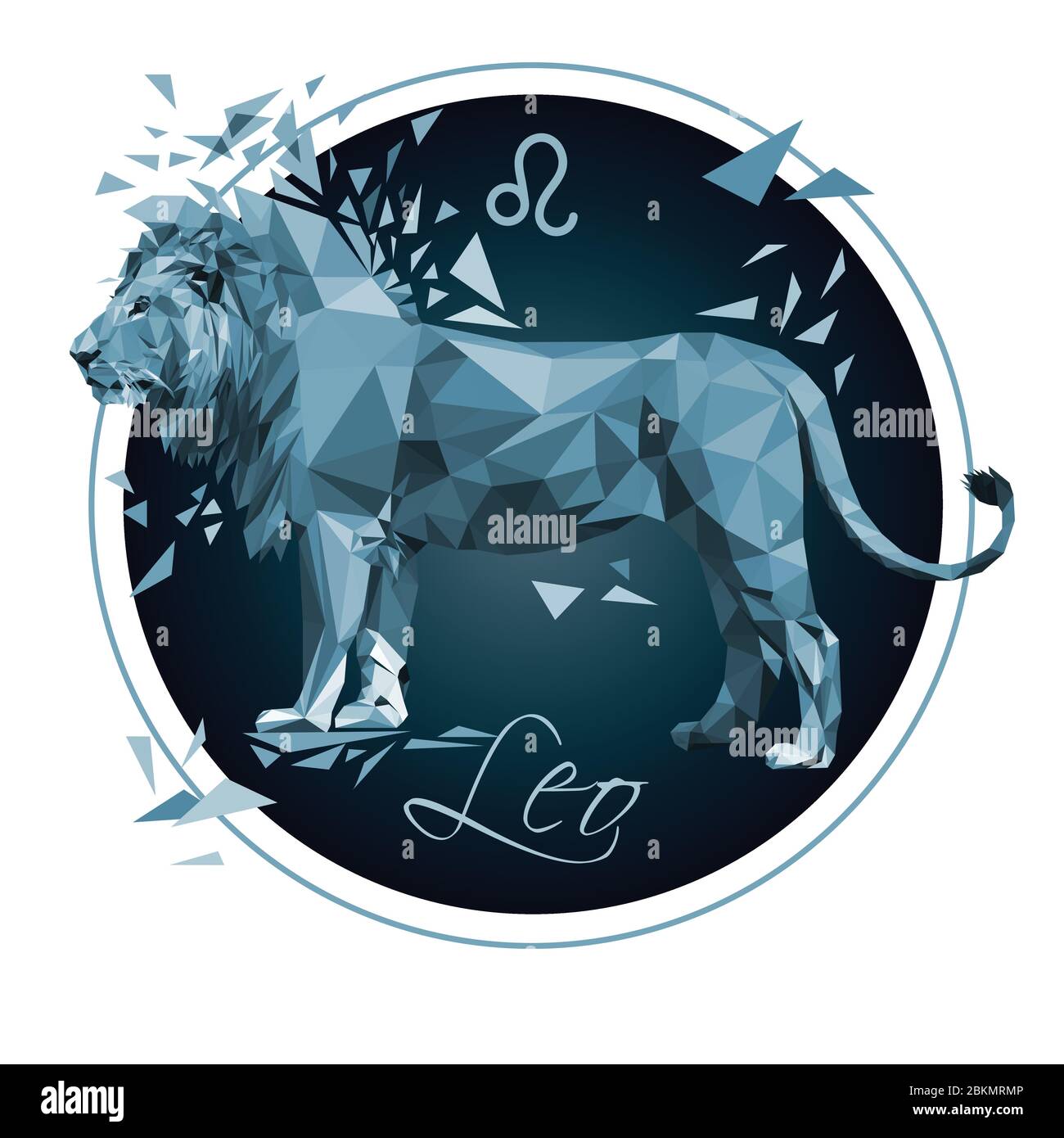 Zodiac sign Leo blue stock vector illustration Stock Vector Image & Art ...