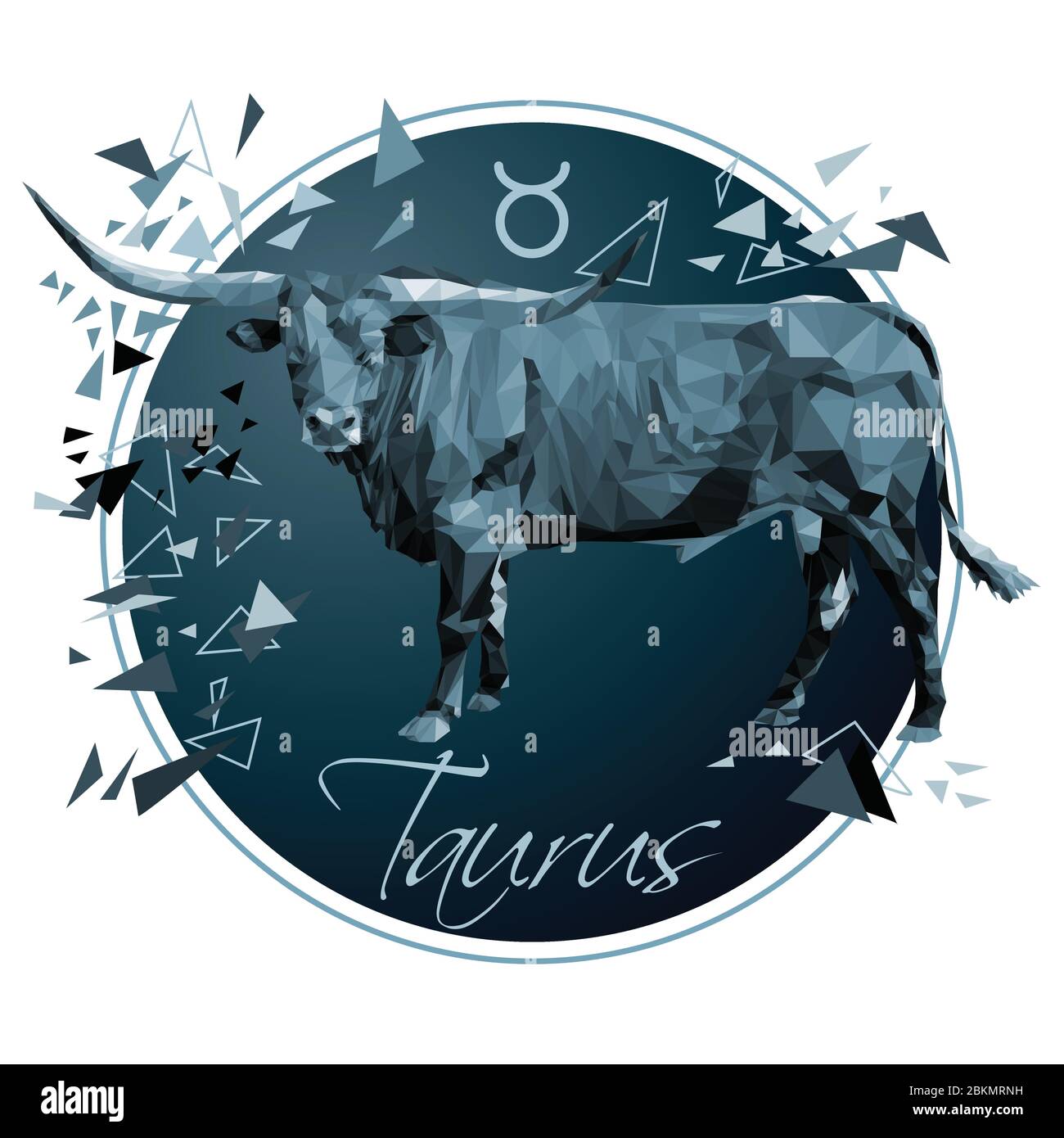 Zodiac sign Taurus blue stock vector illustration Stock Vector Image ...