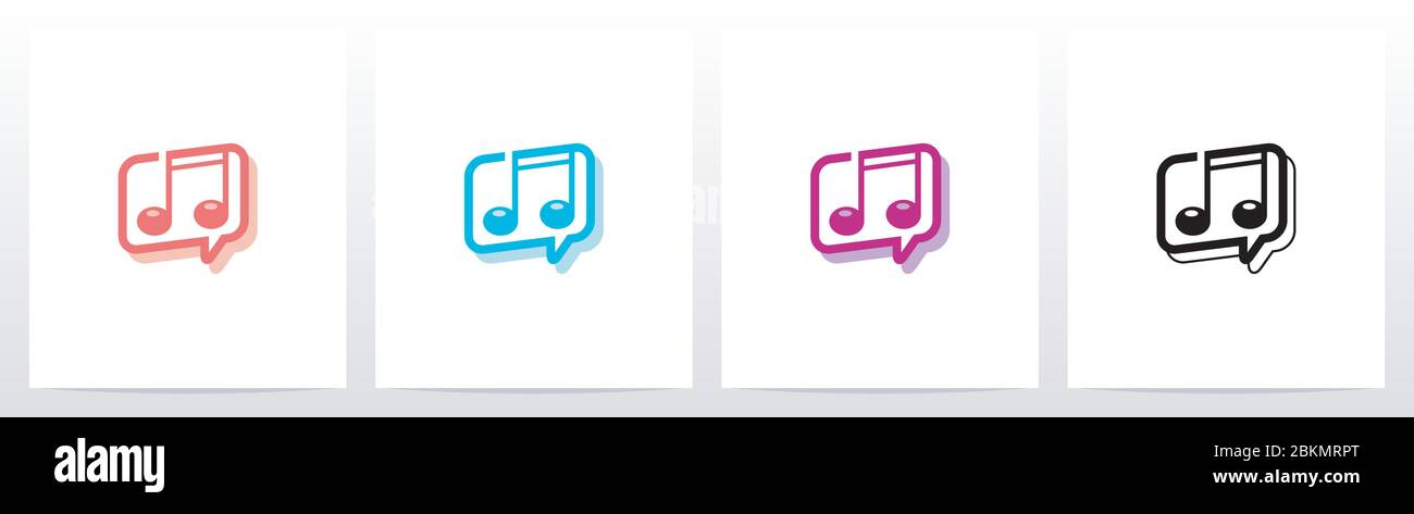 Music Note And Word Balloon Logo Design Stock Vector Image & Art - Alamy