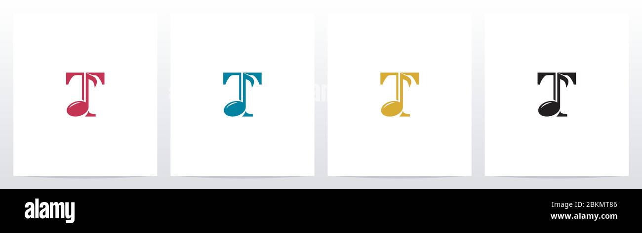 Music Note On Letter Logo Design T Stock Vector Image & Art - Alamy