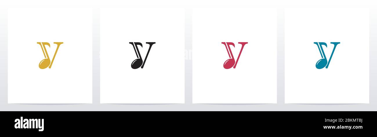 Music Note On Letter Logo Design V Stock Vector Image & Art - Alamy