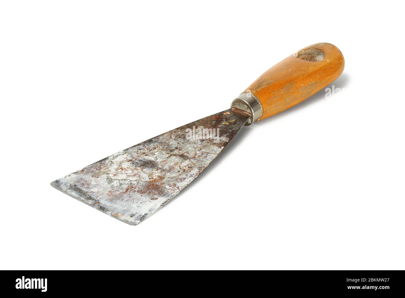 Old dirty and rusty scraper isolated on white background Stock Photo ...