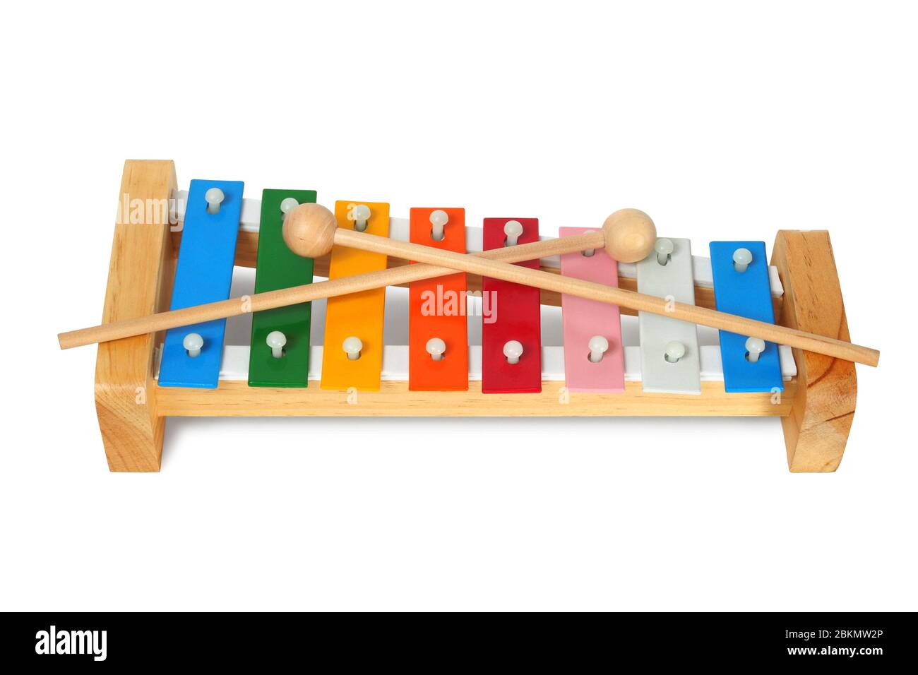Rainbow xylophone on white background Stock Photo - Alamy