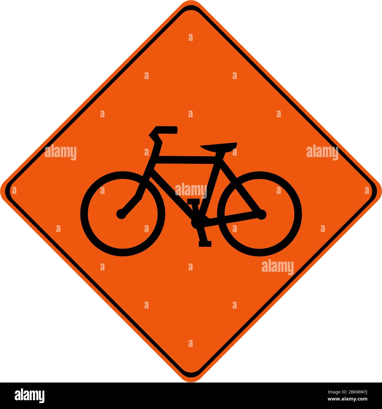Warning sign with bicycle symbol Stock Photo - Alamy