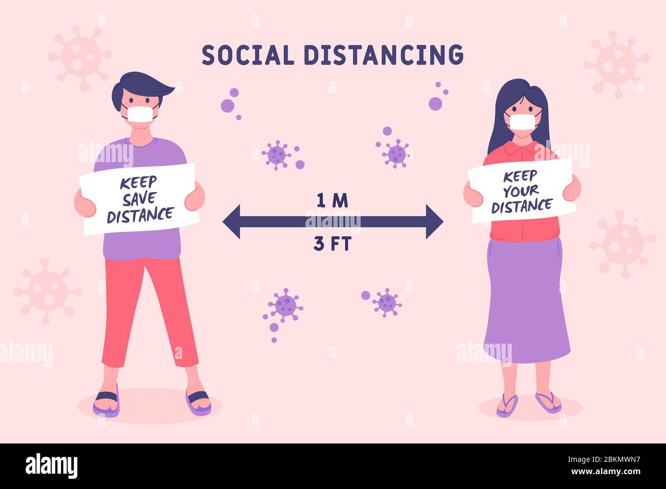 Social distancing, keep distance to protect from COVID-19 coronavirus ...