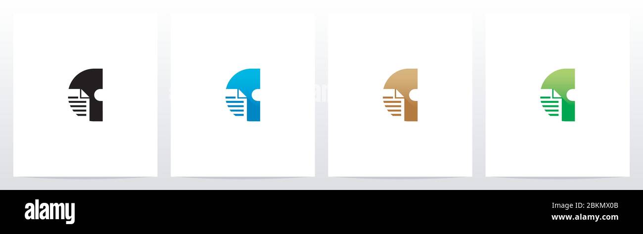 Paper Document On Letter Logo Design C Stock Vector Image & Art - Alamy