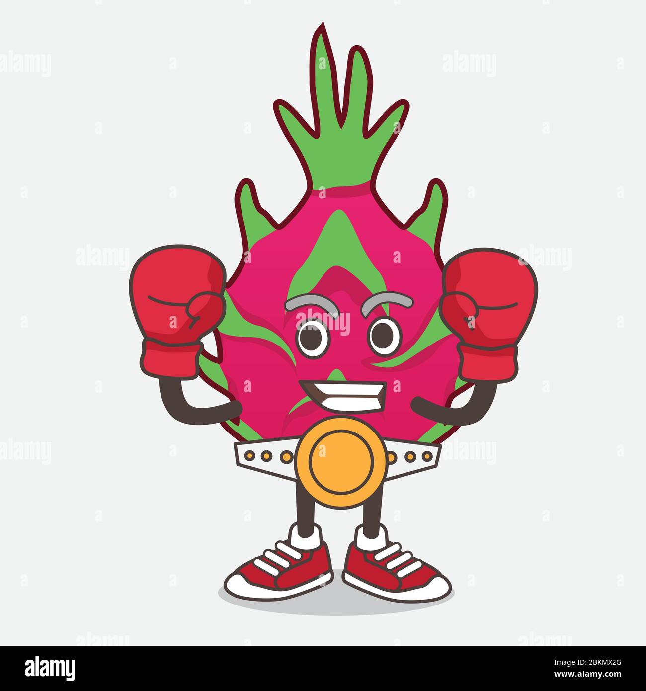 An illustration of Dragon Fruit cartoon mascot character in sporty ...