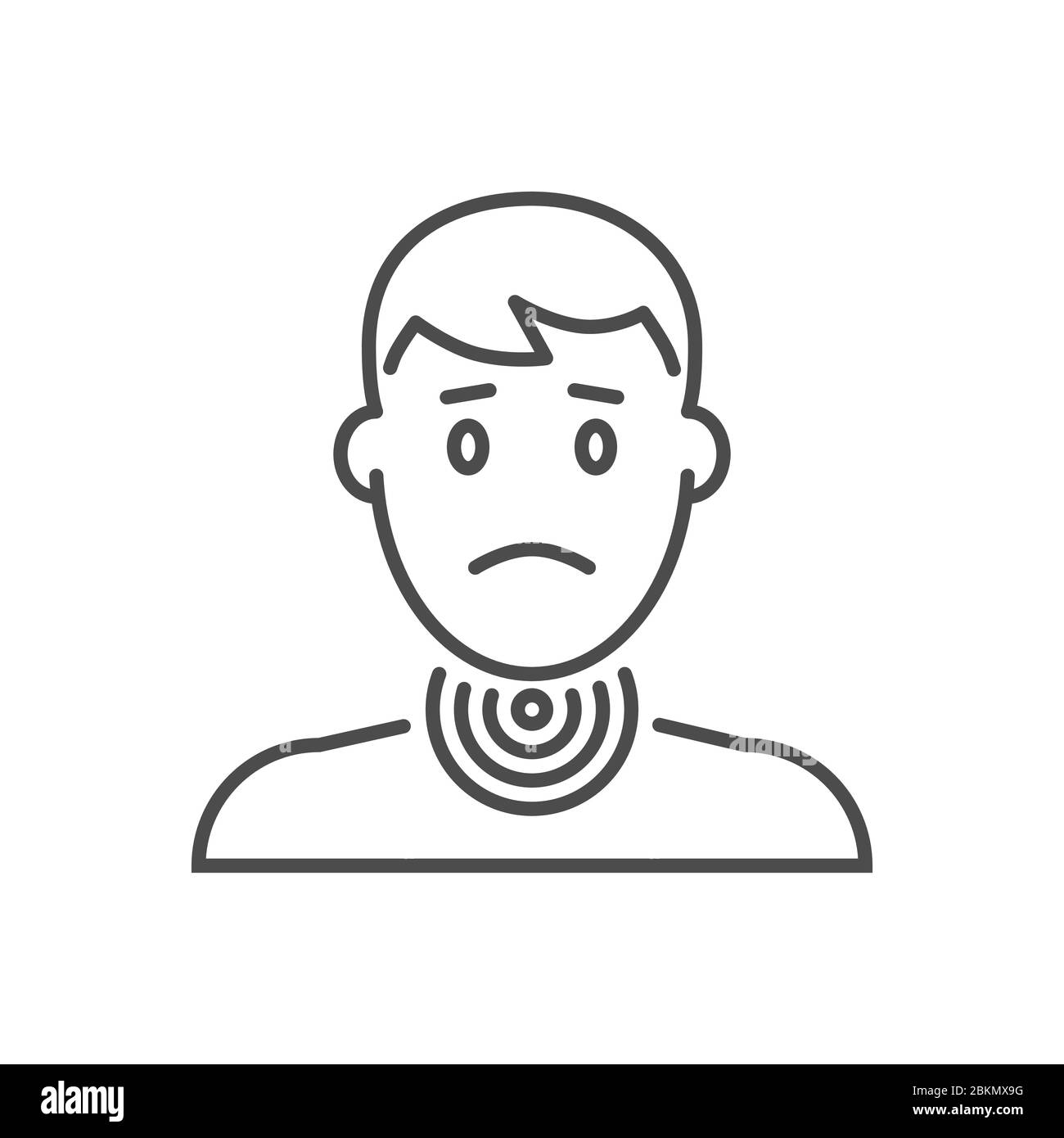 Sore throat related vector thin line icon Stock Vector Image & Art - Alamy