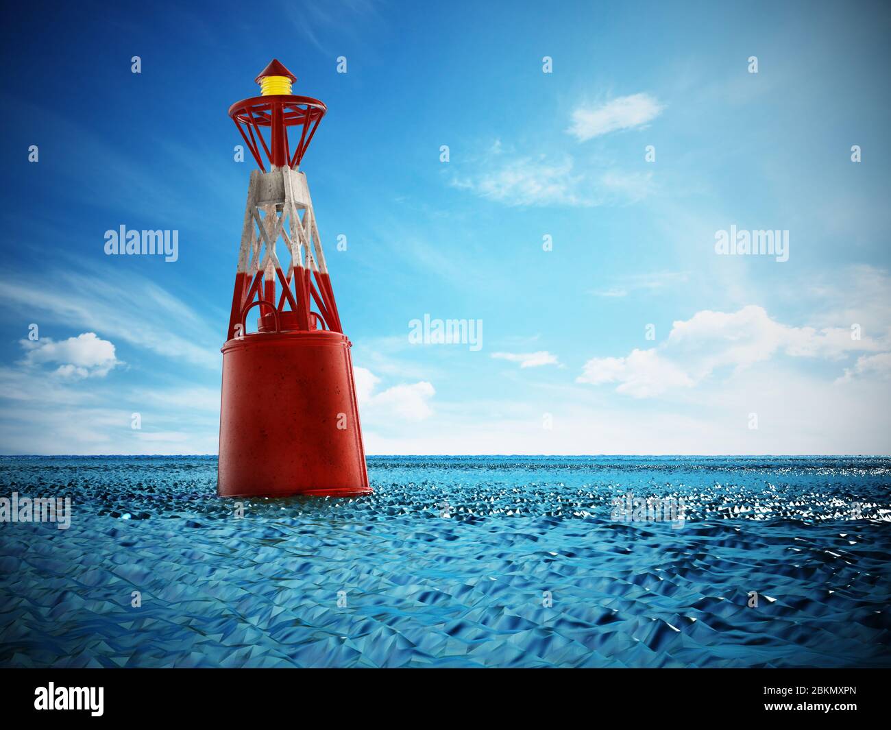 Sea buoy at the ocean. 3D illustration Stock Photo - Alamy