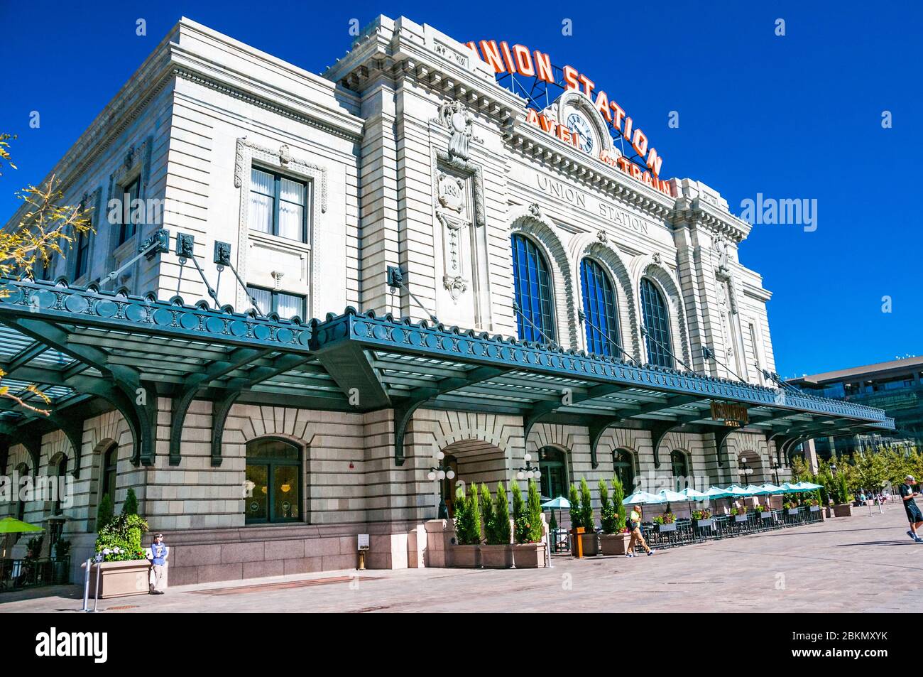Denver's restored Union Station building front facade, Denver, Colorado ...