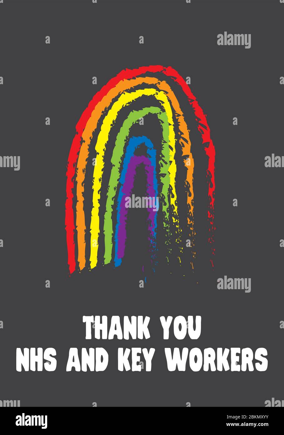 Thank you NHS and key workers rainbow vector Stock Vector Image & Art ...
