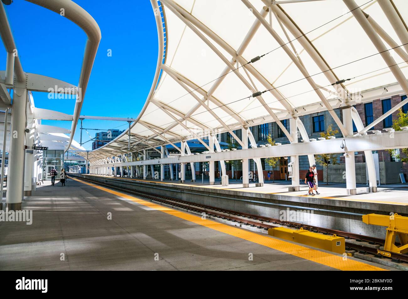 People walking on the platform at Union Station. Denver, Colorado, USA ...
