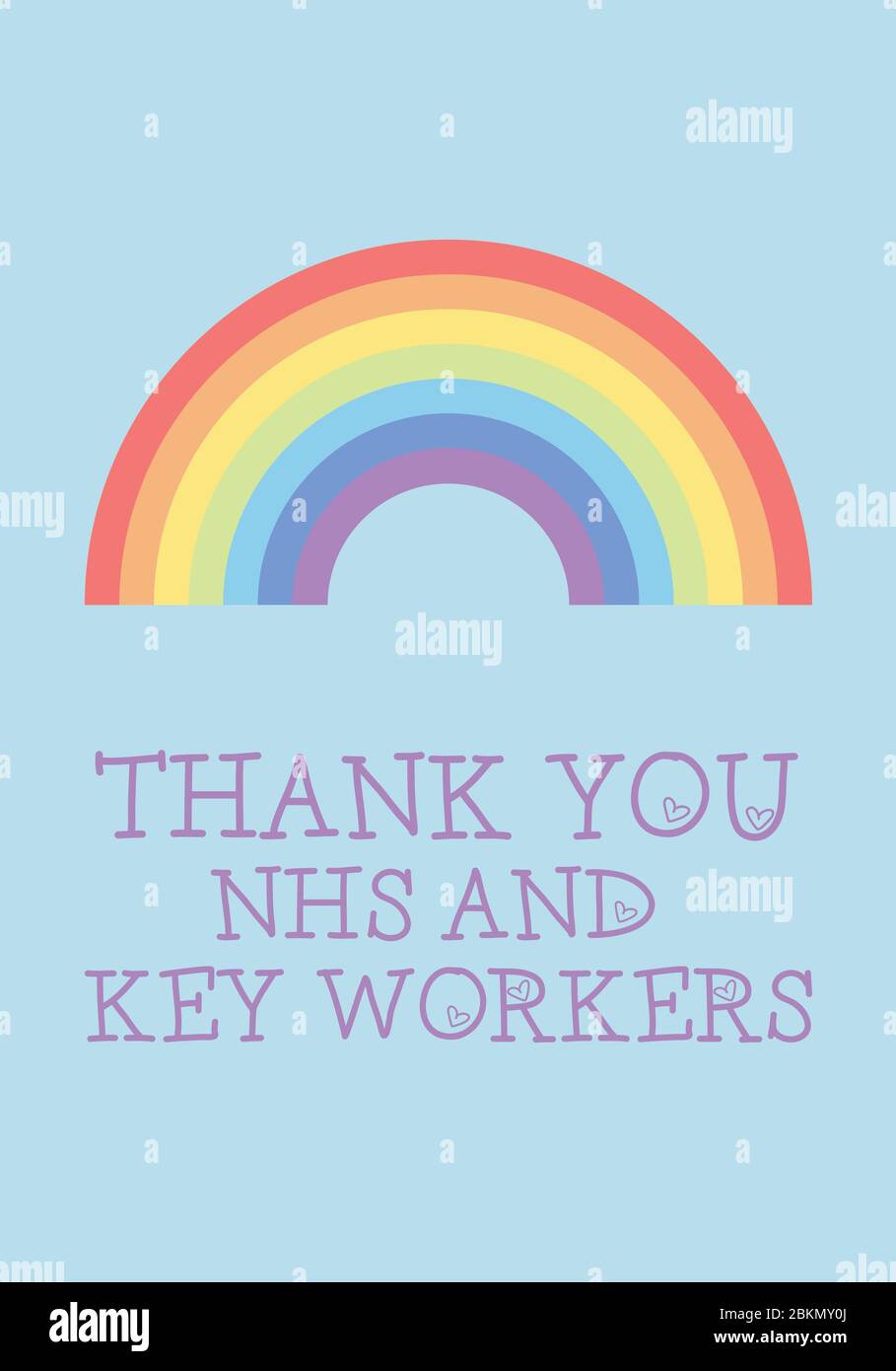 Thank you NHS and key workers rainbow vector Stock Vector Image & Art ...
