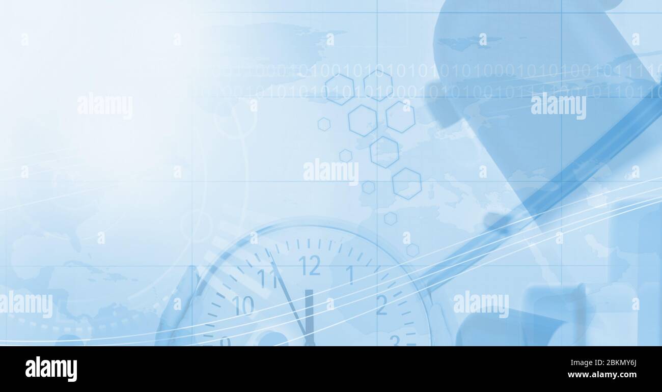 Digital illustration of a clock on a white background Stock Photo - Alamy