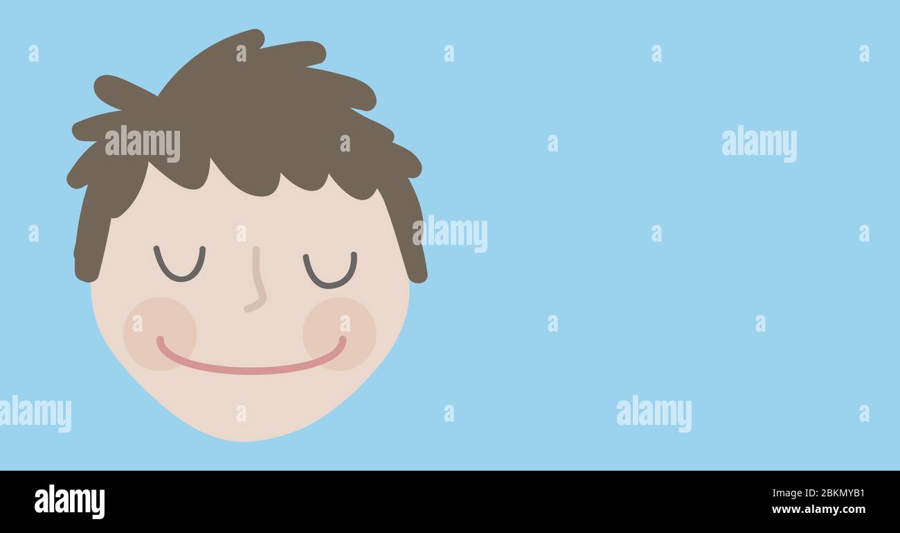 Digital illustration of a boy on blue background Stock Photo - Alamy