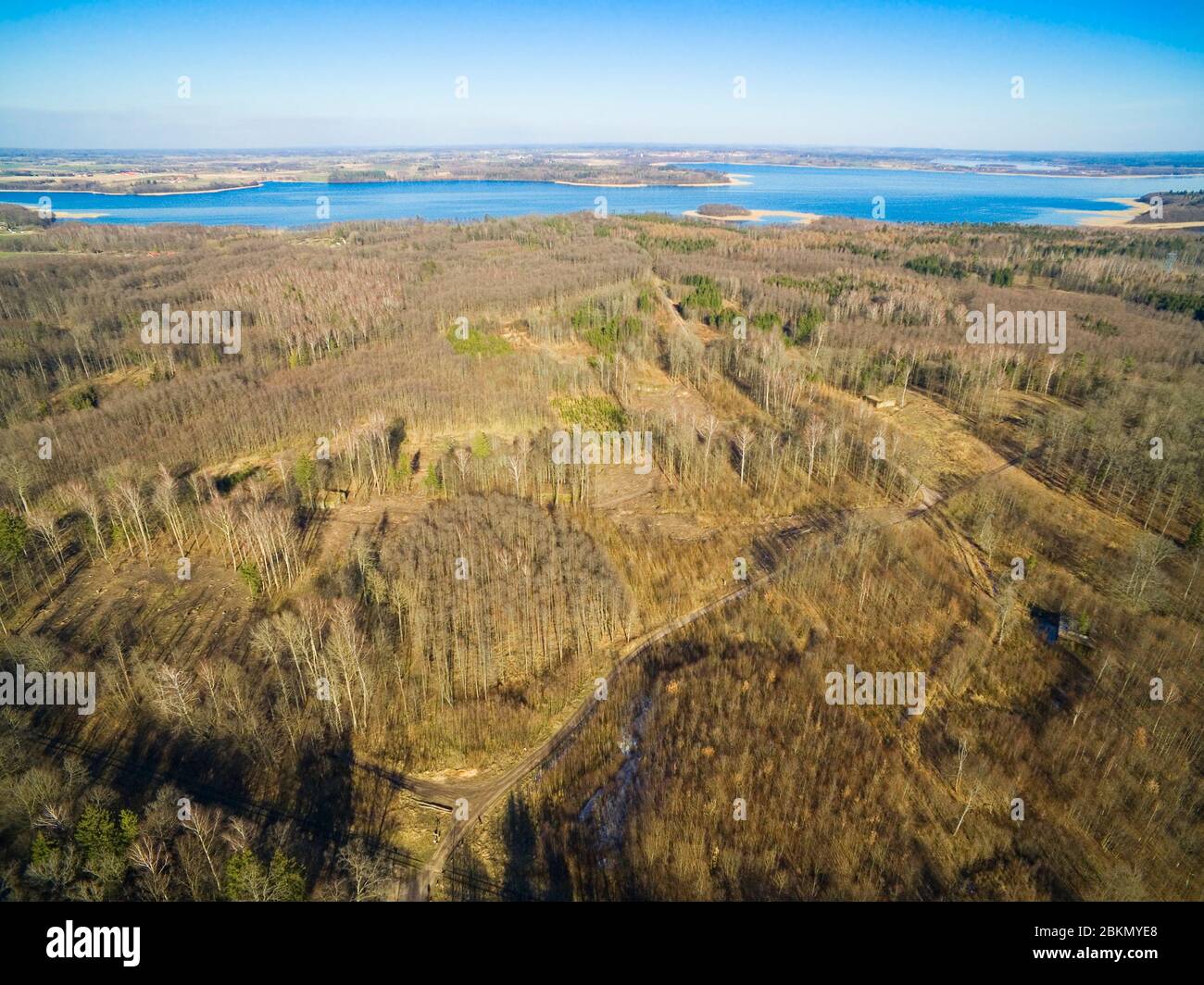 Aerial view of reinforced concrete bunkers belonged to Headquarters of ...