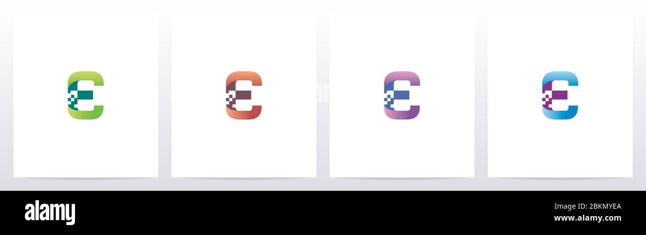 Modern Digital Letter Logo Design E Stock Vector Image & Art - Alamy