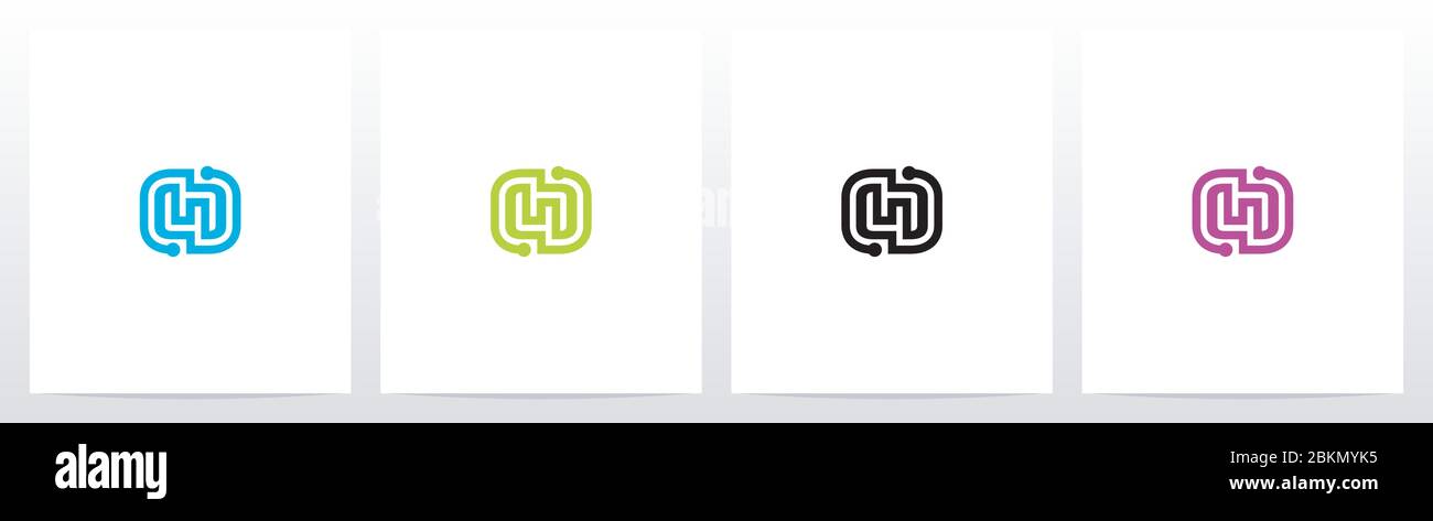 Parallel Lines With Nodes Formed Letter Logo Design O Stock Vector ...