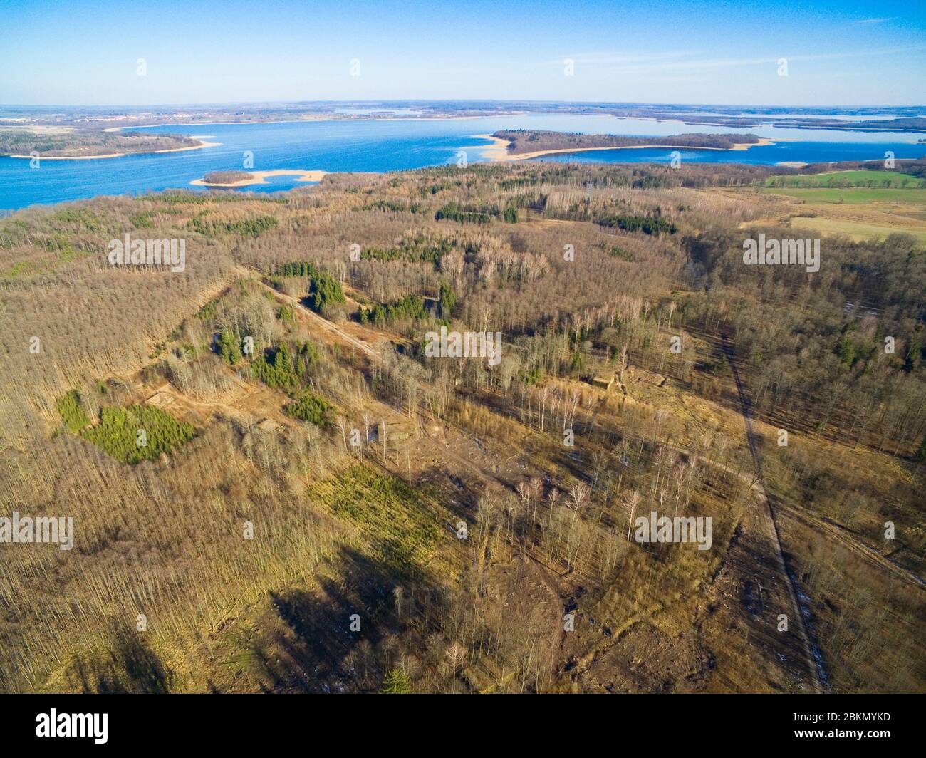 Aerial view of reinforced concrete bunkers belonged to Headquarters of ...