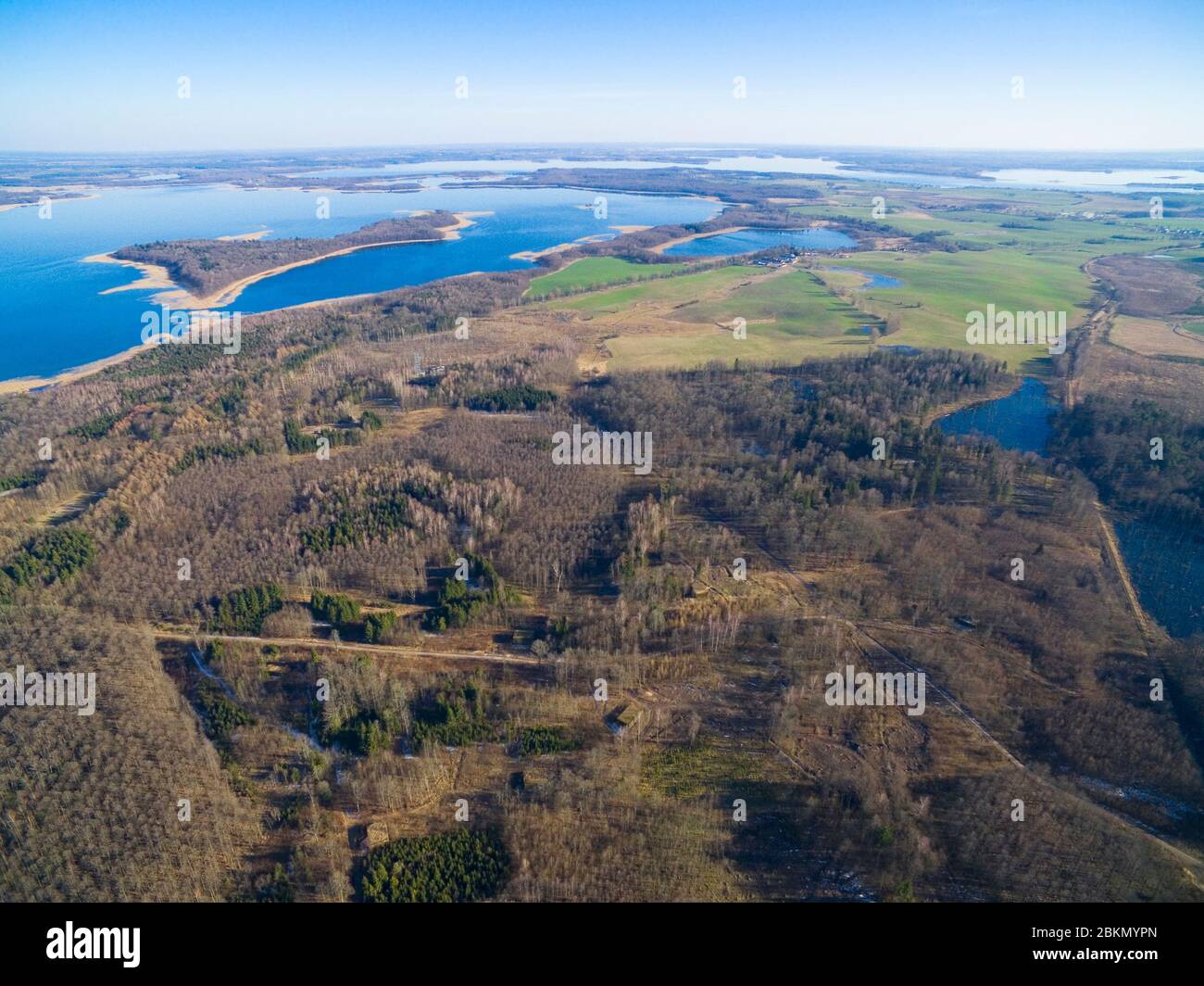 Aerial view of reinforced concrete bunkers belonged to Headquarters of ...