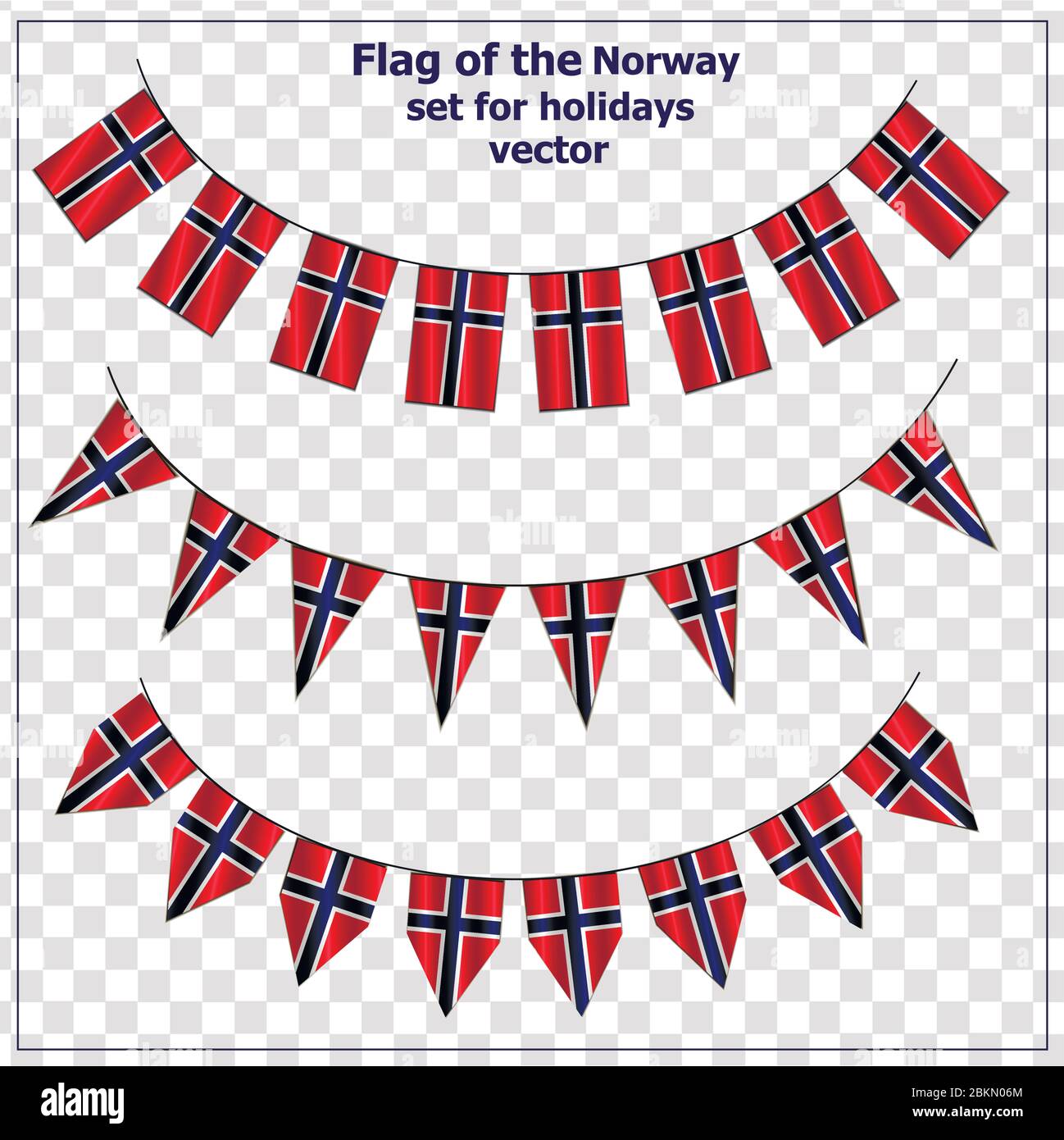 Bright set with flags of Norway. Colorful illustration with flags for ...
