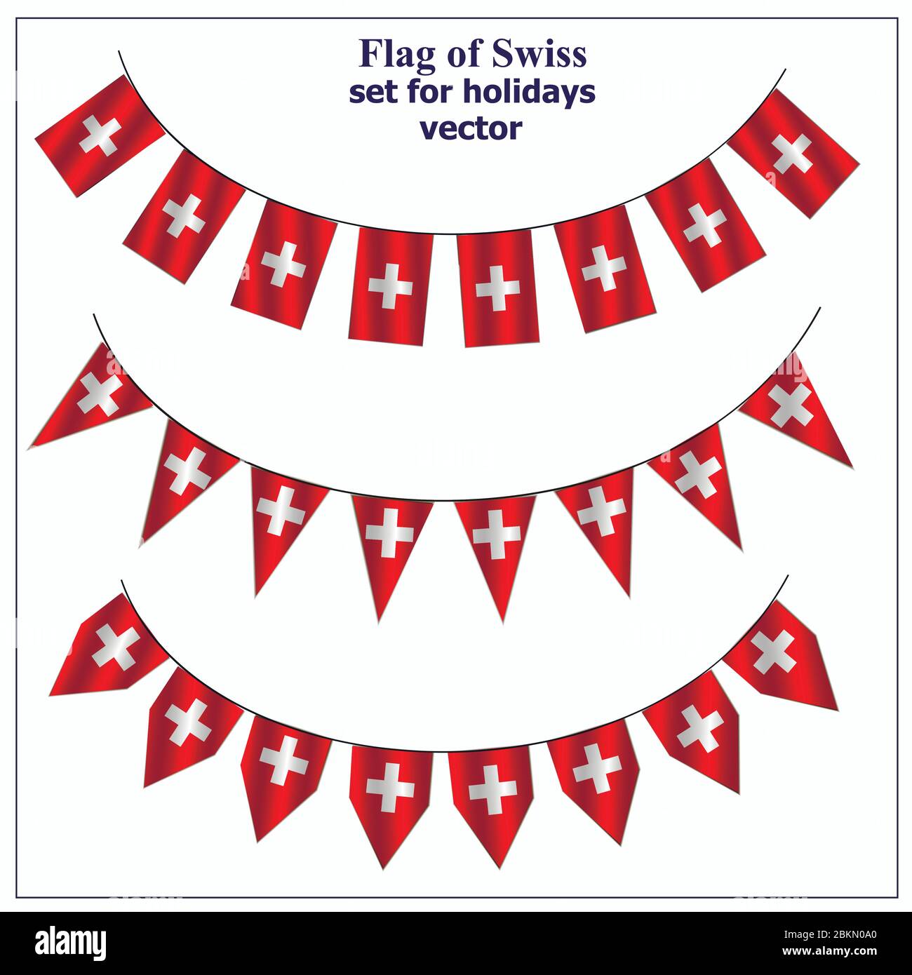 Bright set with flags of Swiss for holidays. Vector illustration with ...
