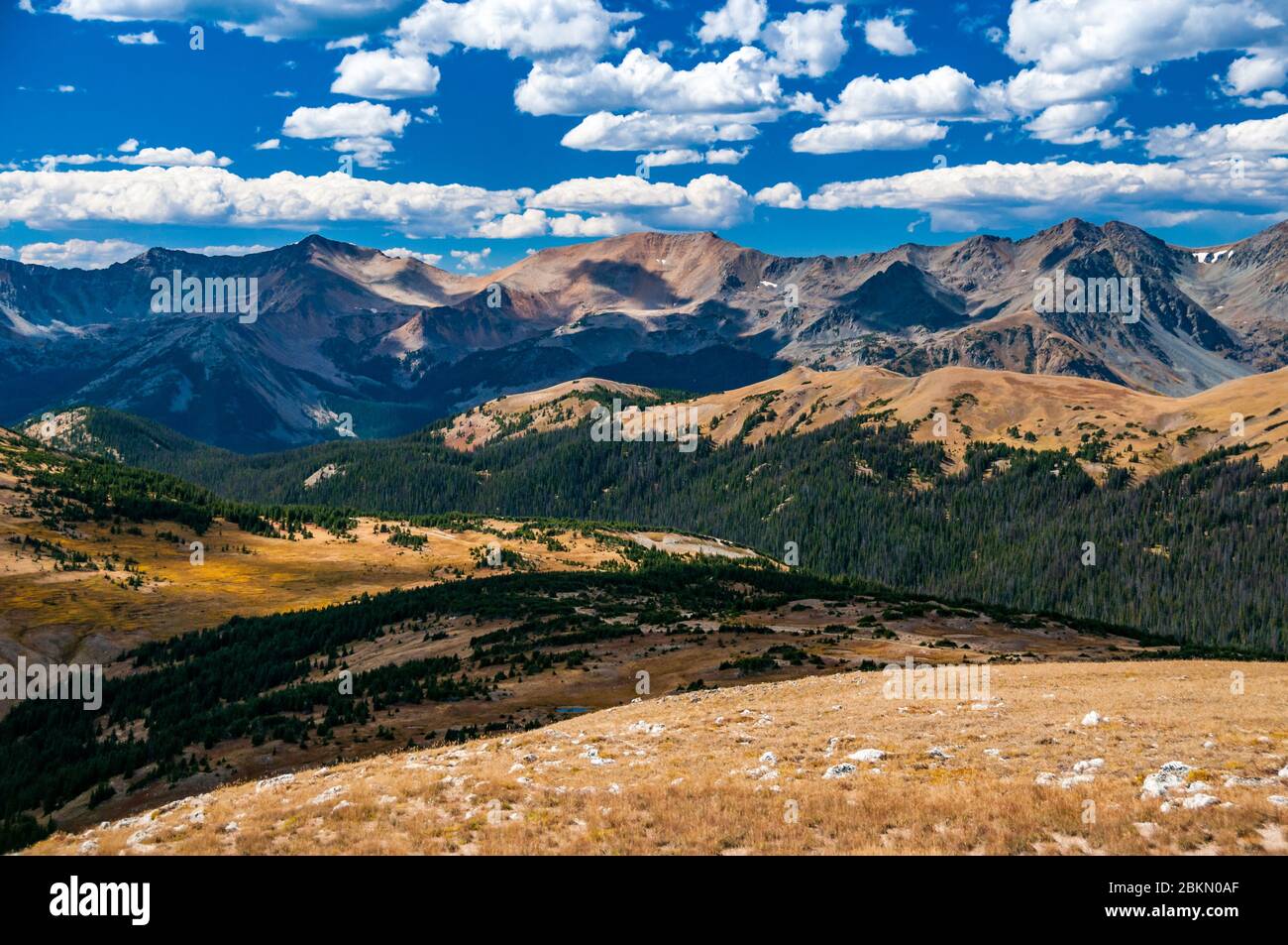 View of the Gore Range and the continental divide in the Rocky National ...