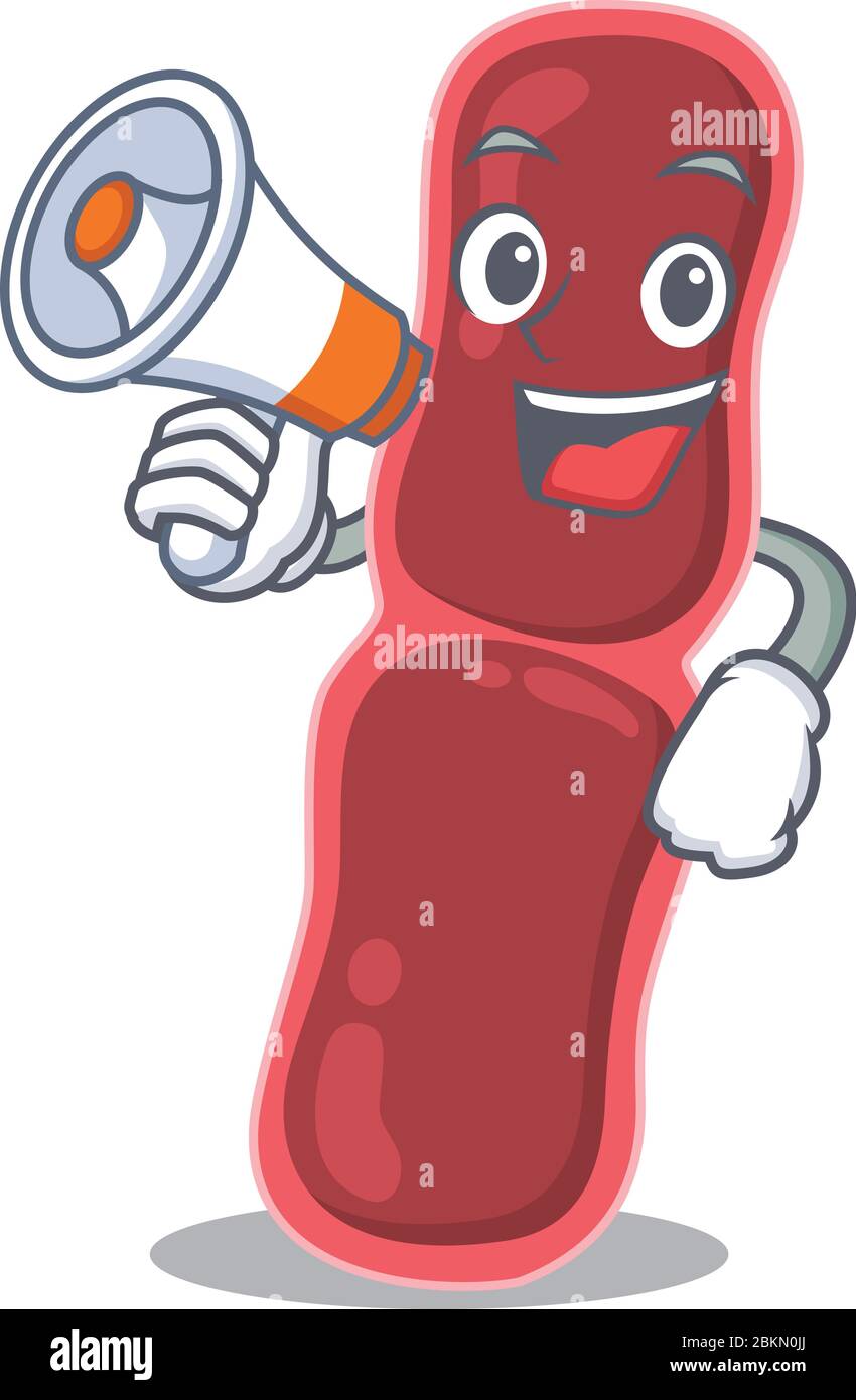 Cartoon character of bacillus bacteria having a megaphone Stock Vector ...