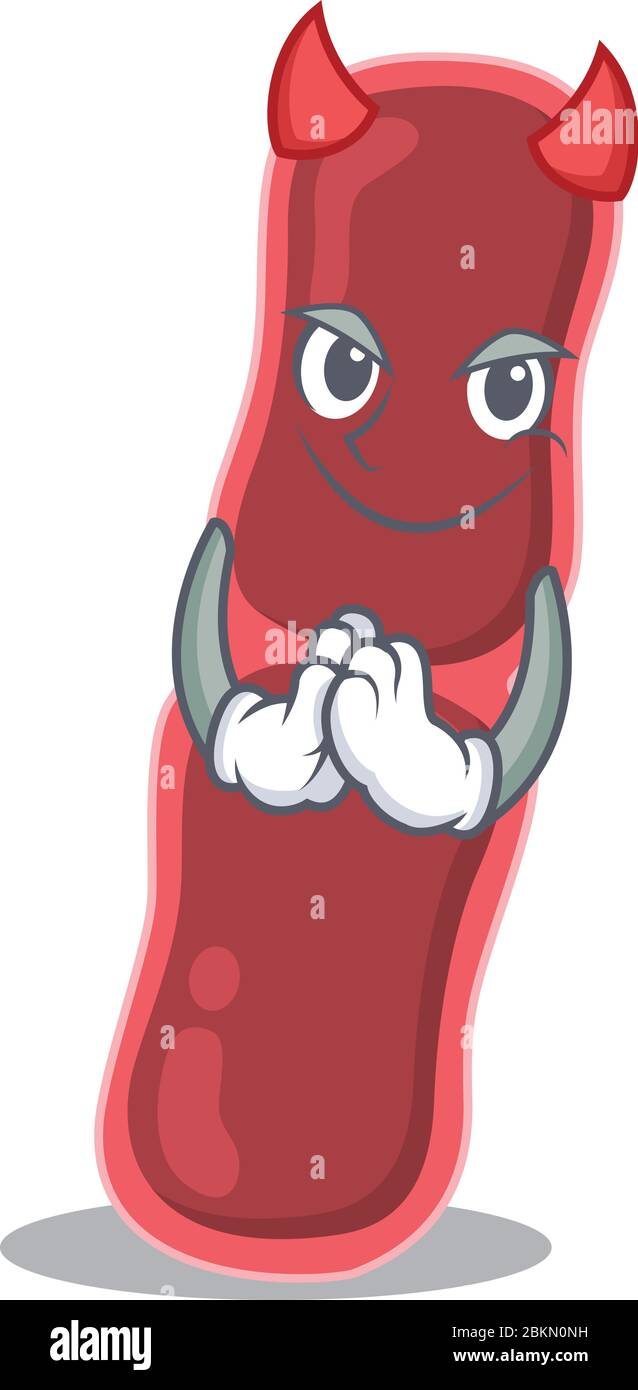 Bacillus bacteria dressed as devil cartoon character design style Stock ...