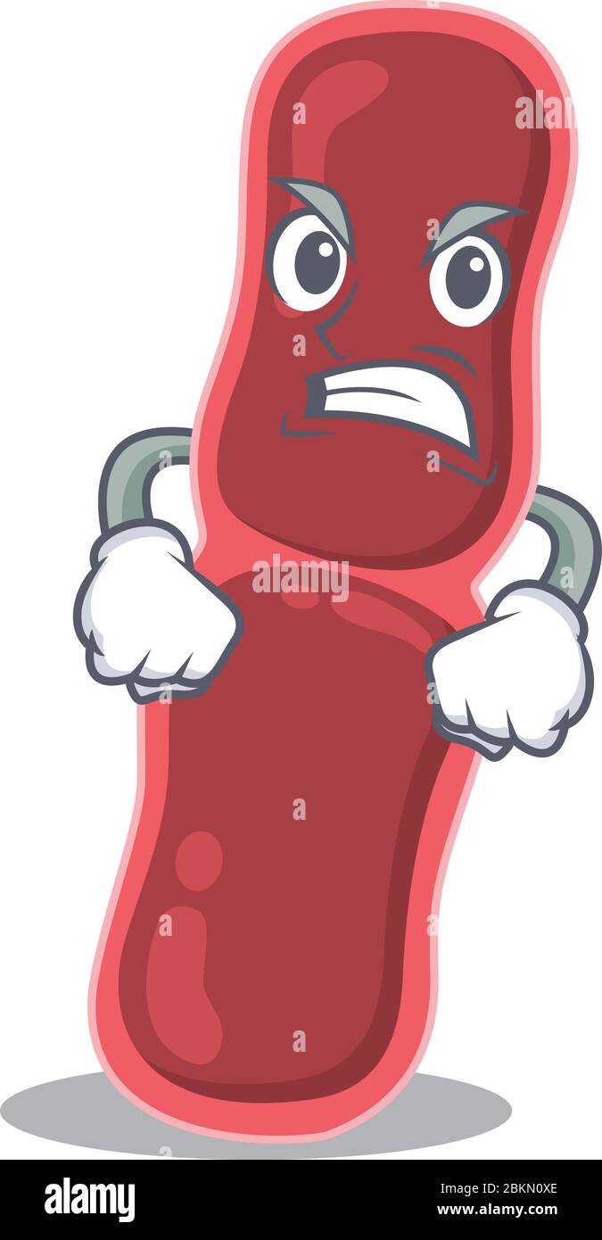 Mascot design concept of bacillus bacteria with angry face Stock Vector ...