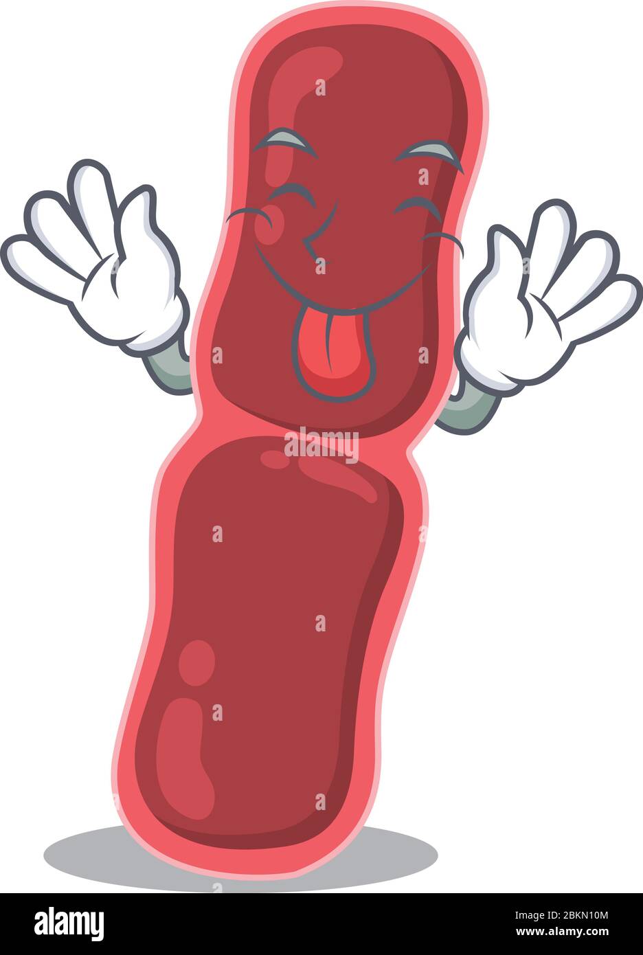 An amusing face bacillus bacteria cartoon design with tongue out Stock ...