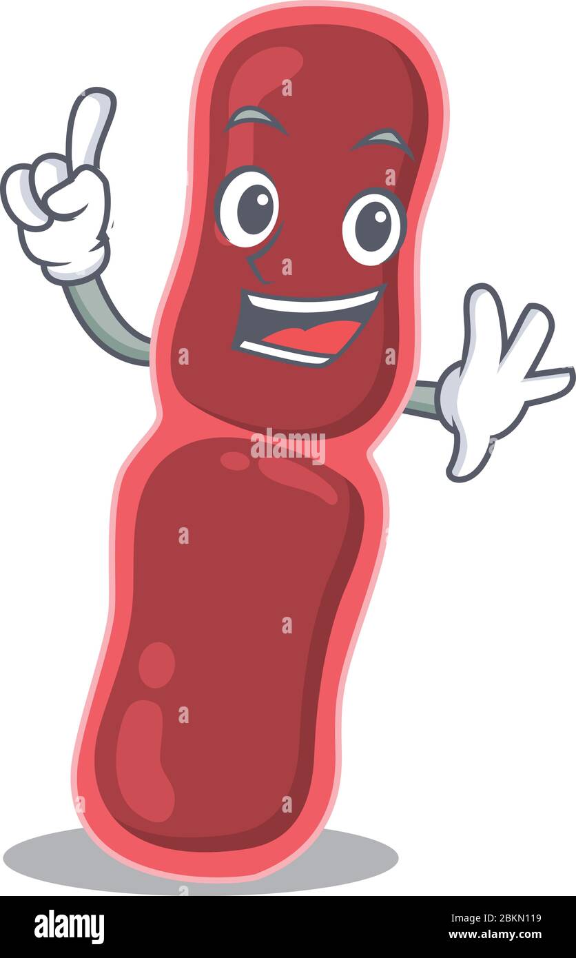 Bacillus bacteria mascot character design with one finger gesture Stock ...