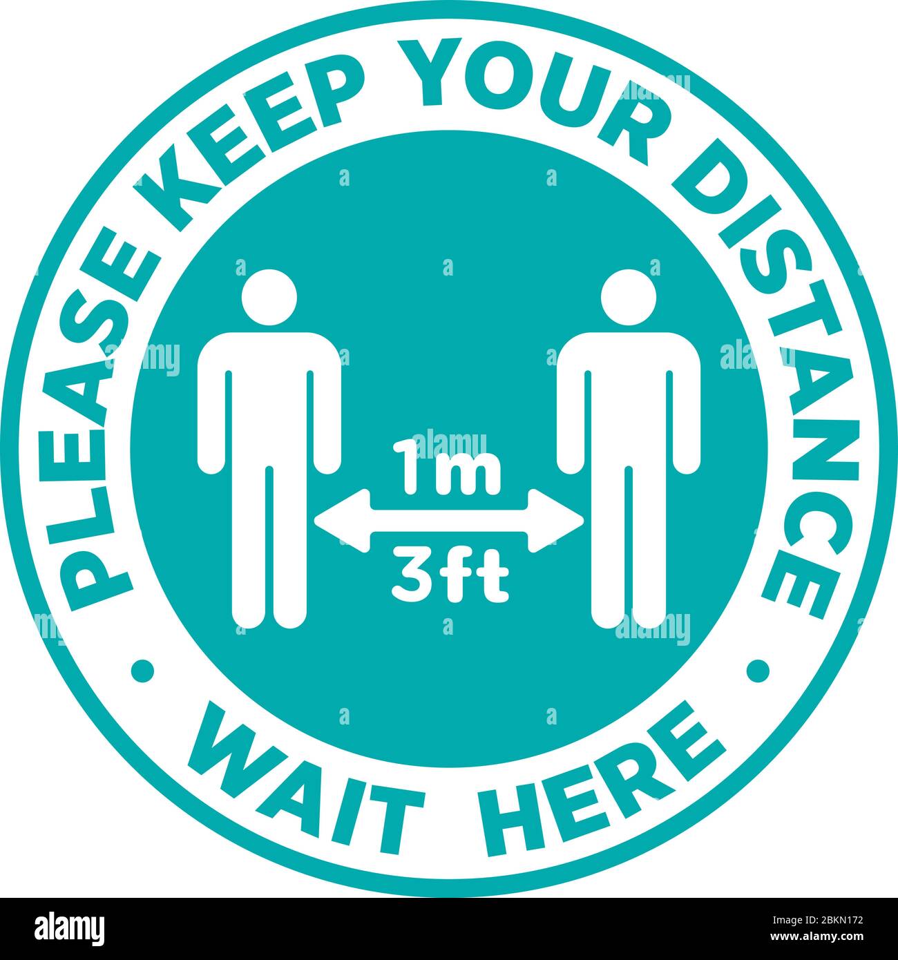 Blue social distancing floor sign Stock Vector Images - Alamy