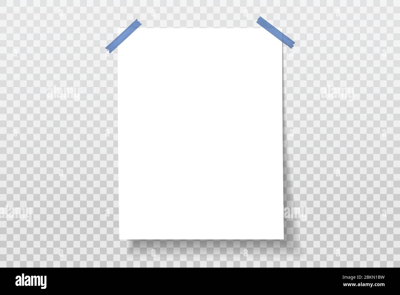 White note, notebook paper with soft shadow is on grey squared ...