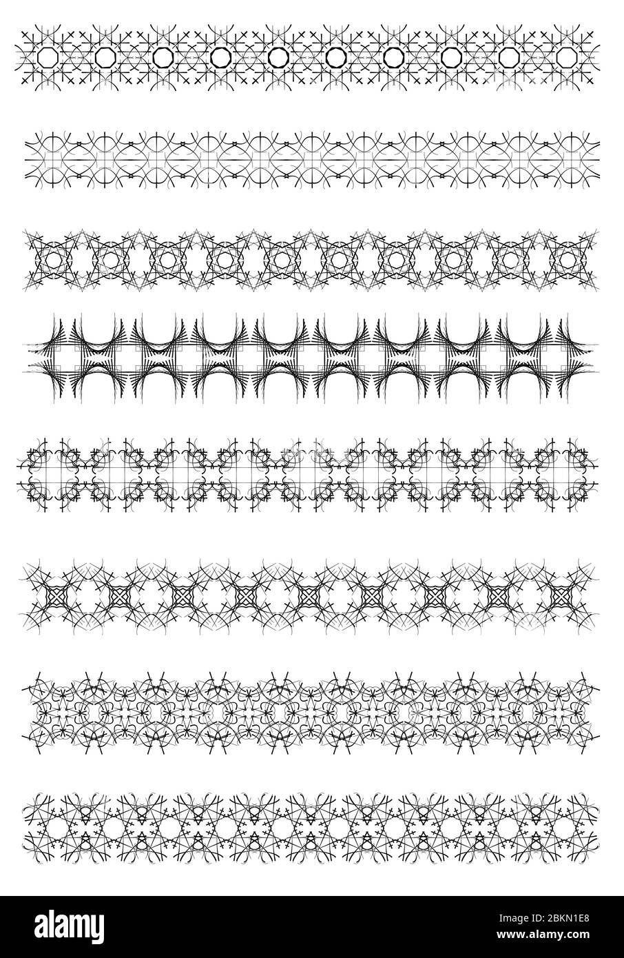 Collection of Ornamental Rule Lines in Different Design styles Stock ...