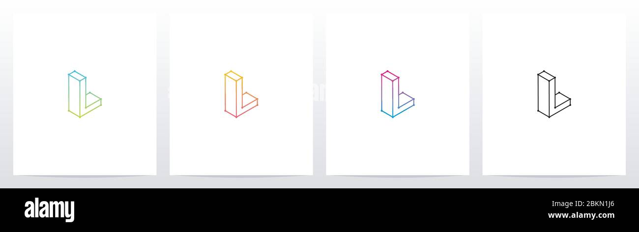 Outline Of 3D Letter Logo Design L Stock Vector Image & Art - Alamy