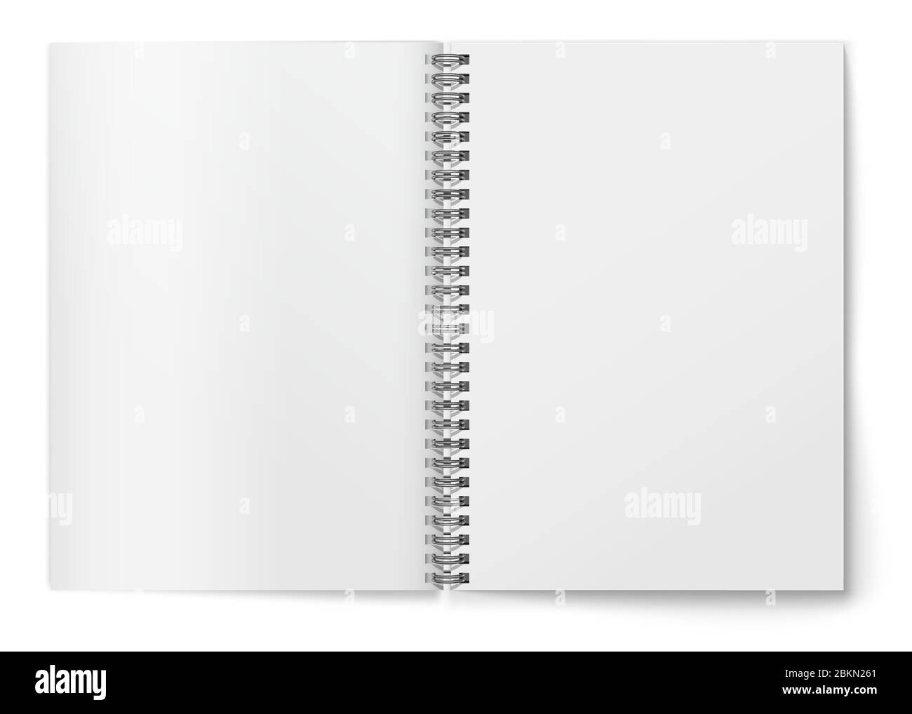 Realistic Blank horizontal open realistic spiral notepad mockup Stock ...