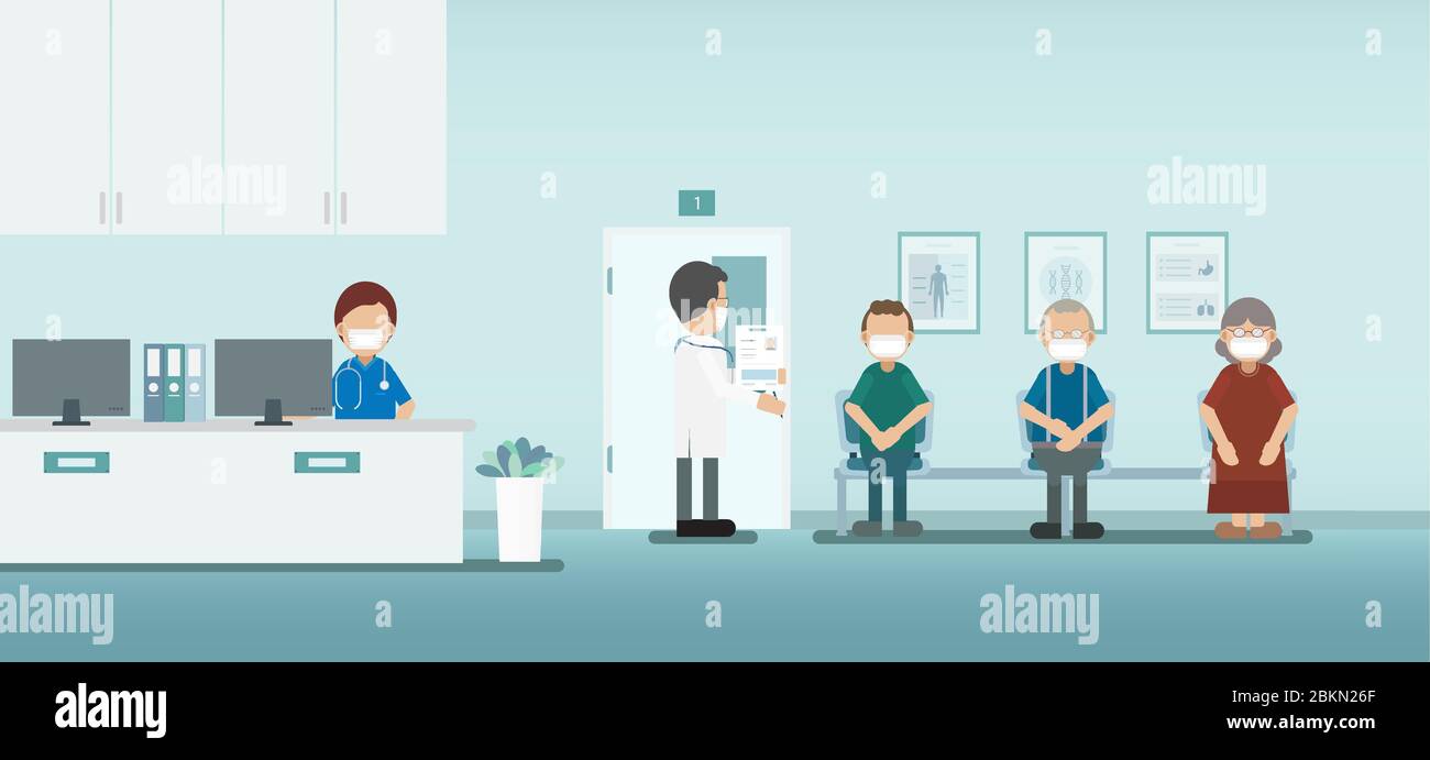 Patients in hospital Stock Vector Images - Alamy