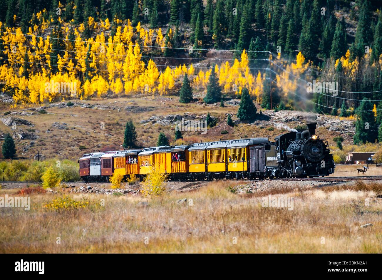 No. 486 a K-36 class narrow gauge locomotive approaching Silverton ...