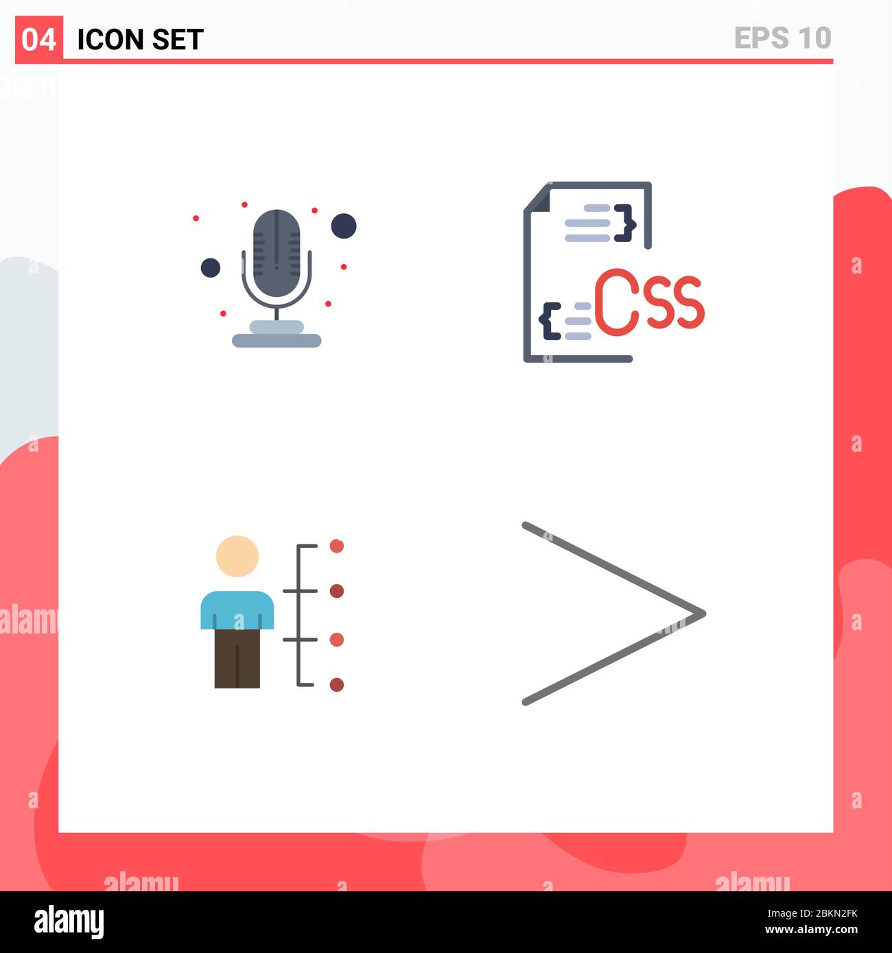 Universal Icon Symbols Group of 4 Modern Flat Icons of mic, abilities ...