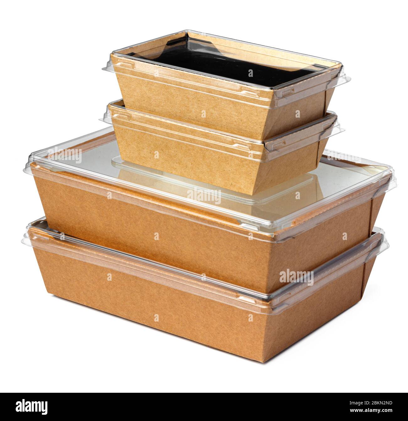 Craft package food box with transparent cover on white background Stock ...