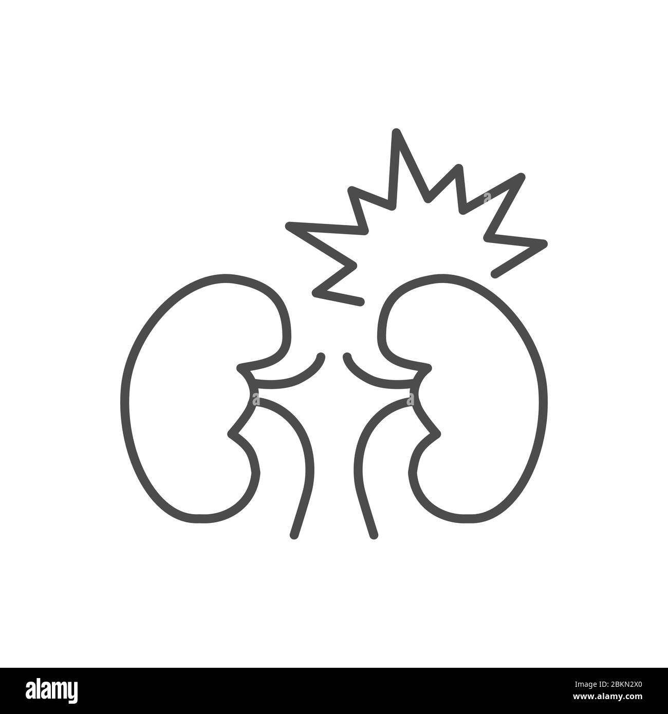 Kidney pain related vector thin line icon Stock Vector Image & Art - Alamy