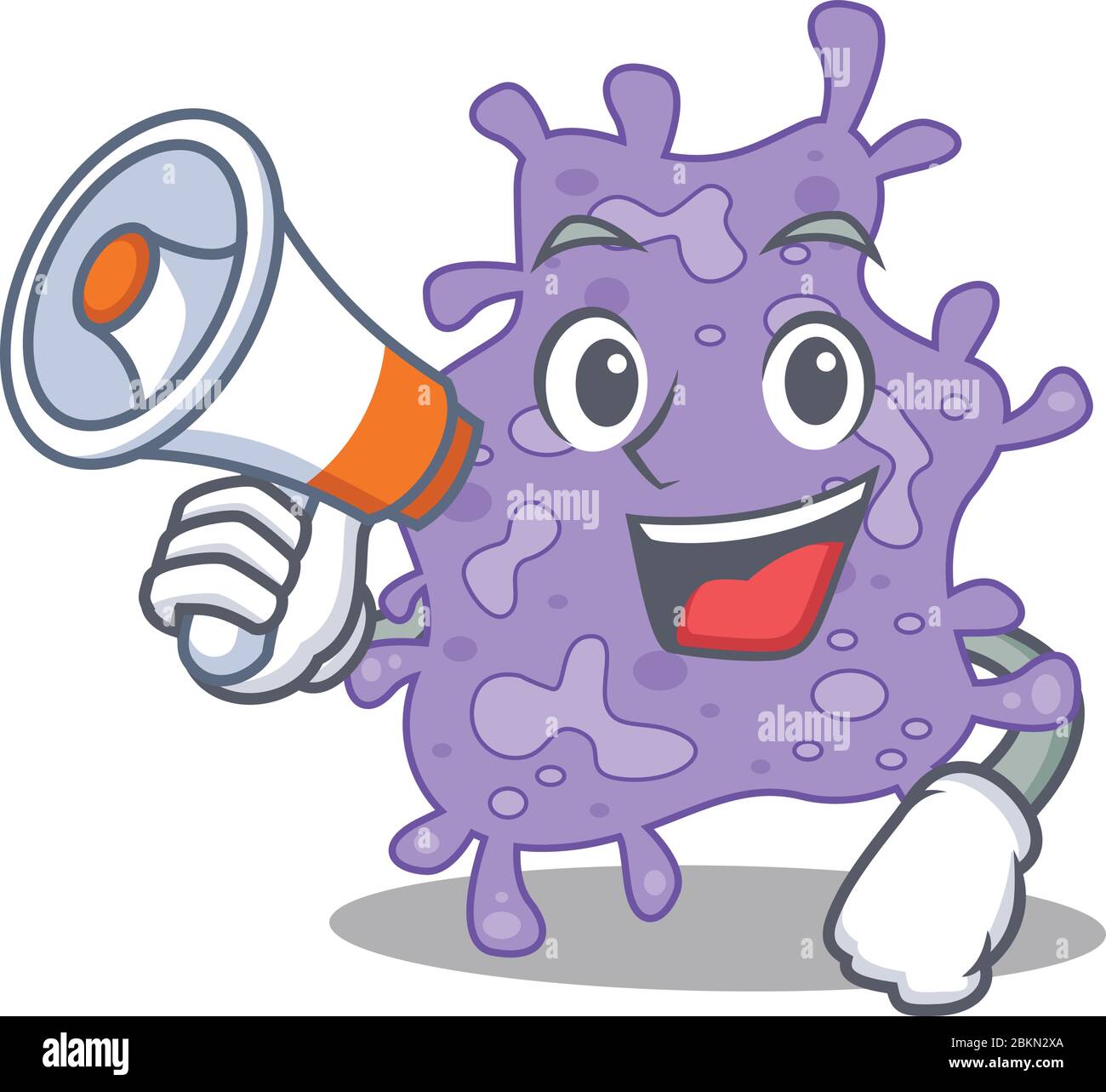 Cartoon character of staphylococcus aureus having a megaphone Stock ...