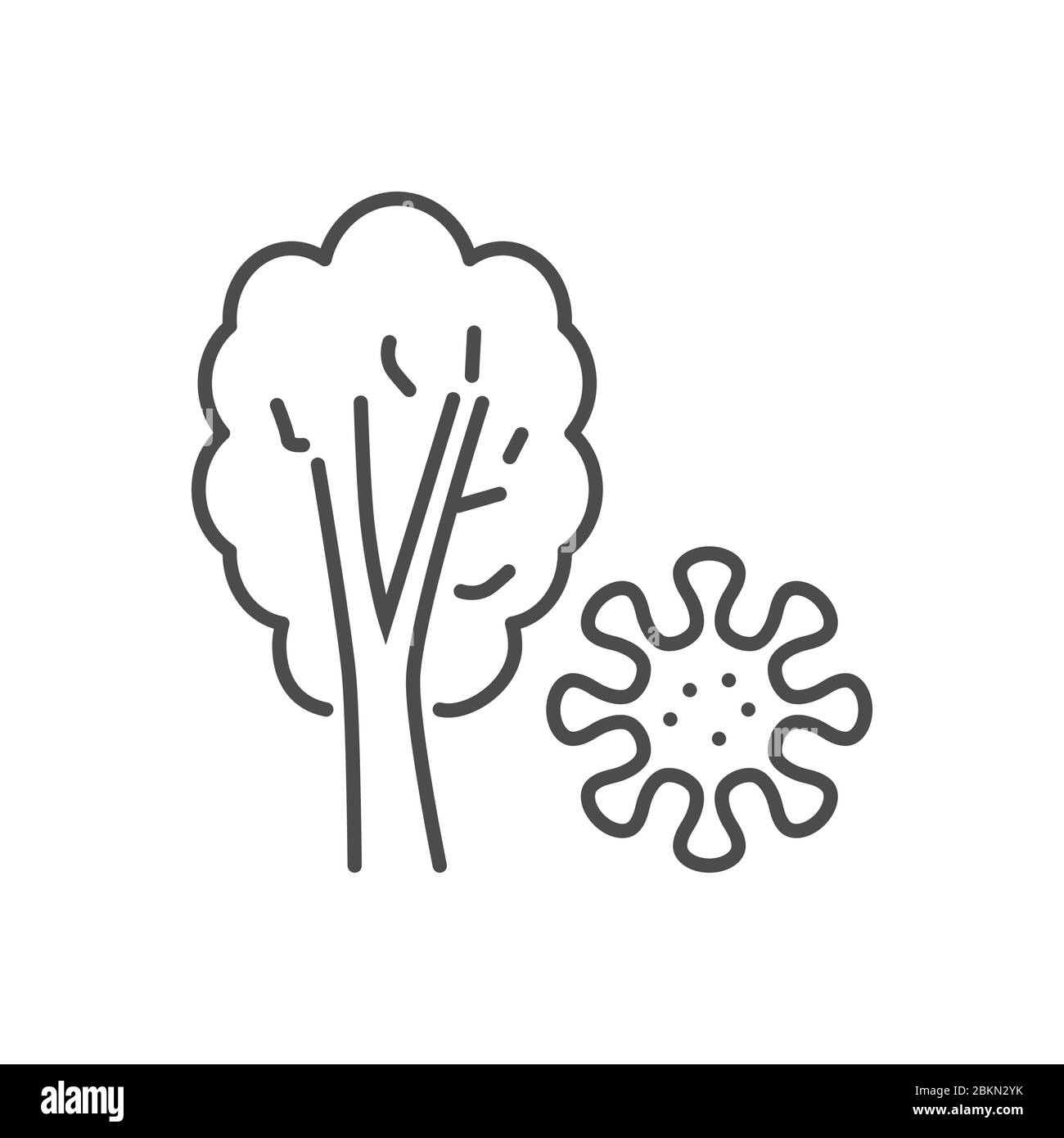 Virus on plant related vector thin line icon Stock Vector Image & Art ...