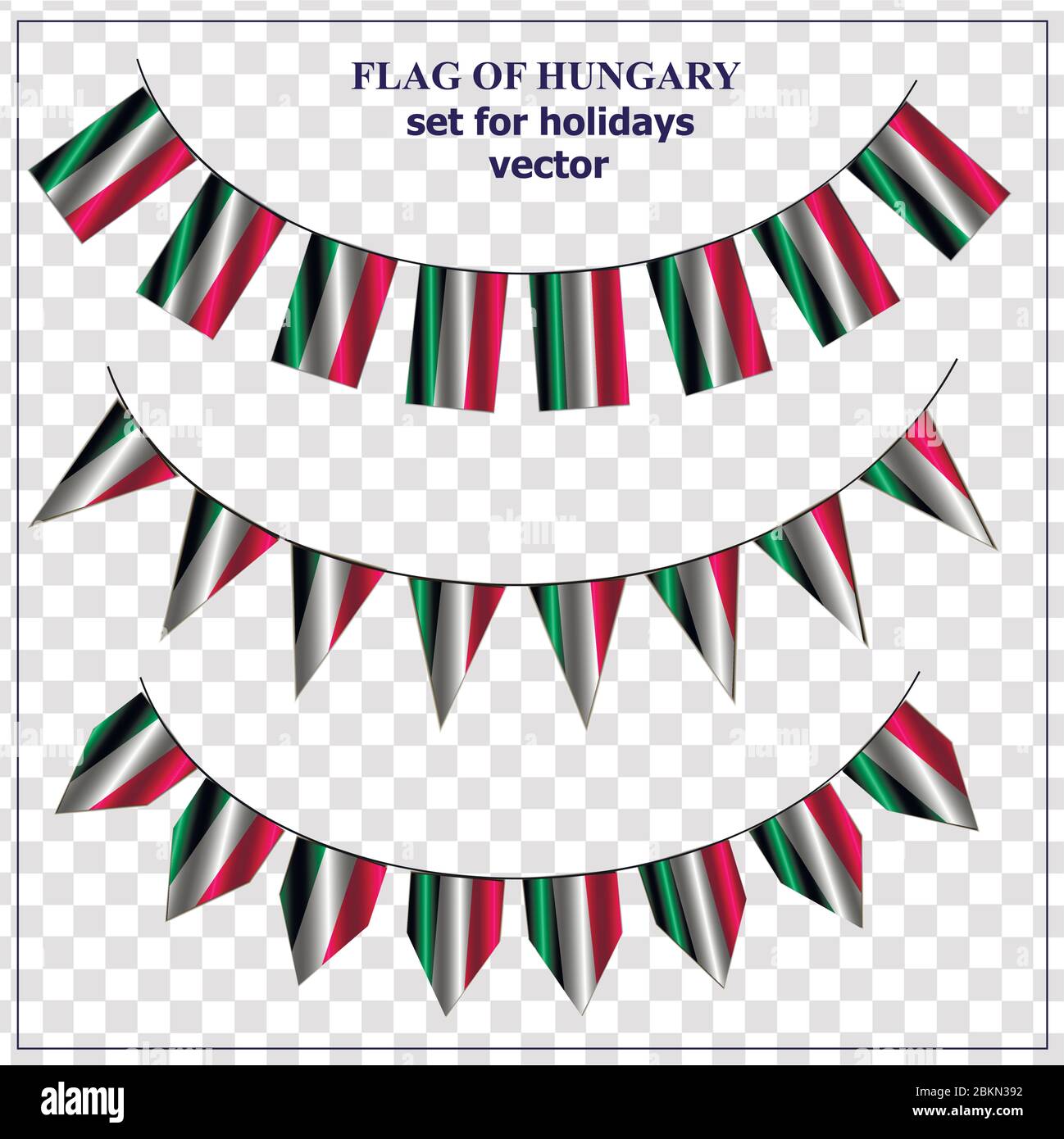 Bright set with flags of Hungary. Happy Hungary day flags. Vector ...