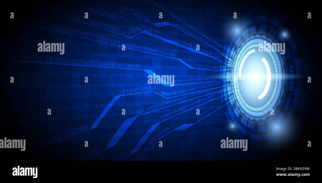 abstract dark blue technology background with hi-tech style circle ...
