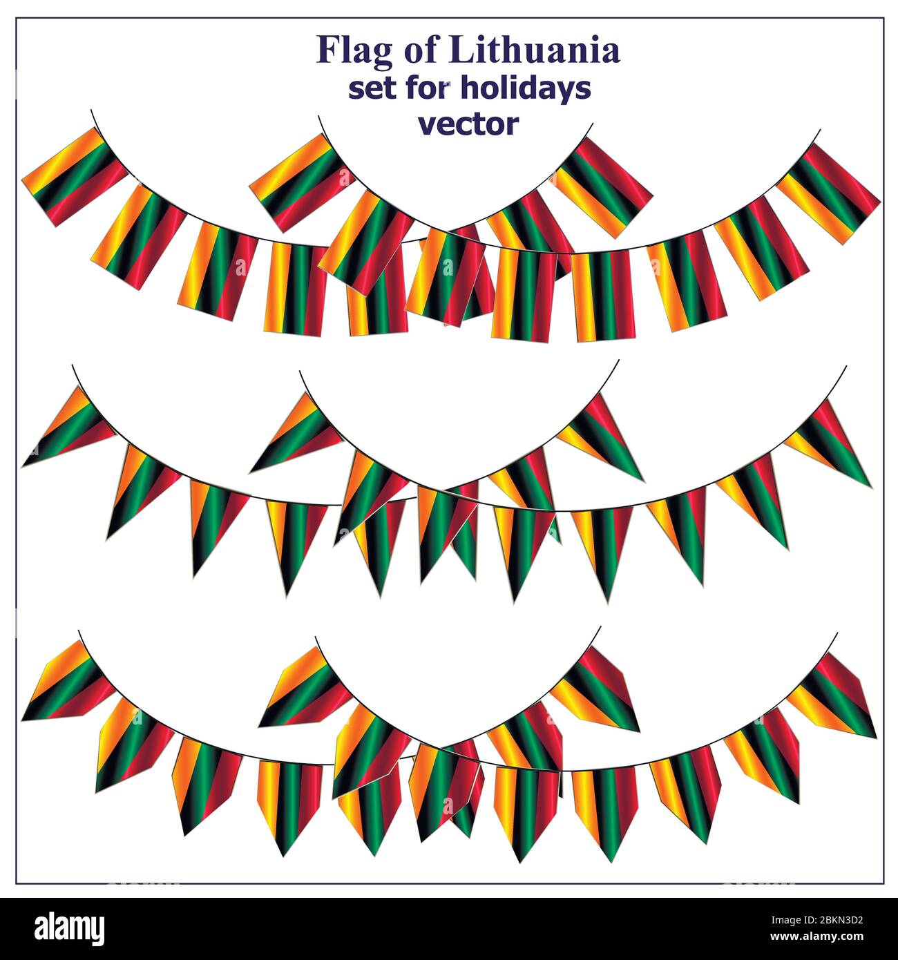 Set with flags of Lithuania. Colorful collection with flags for web ...