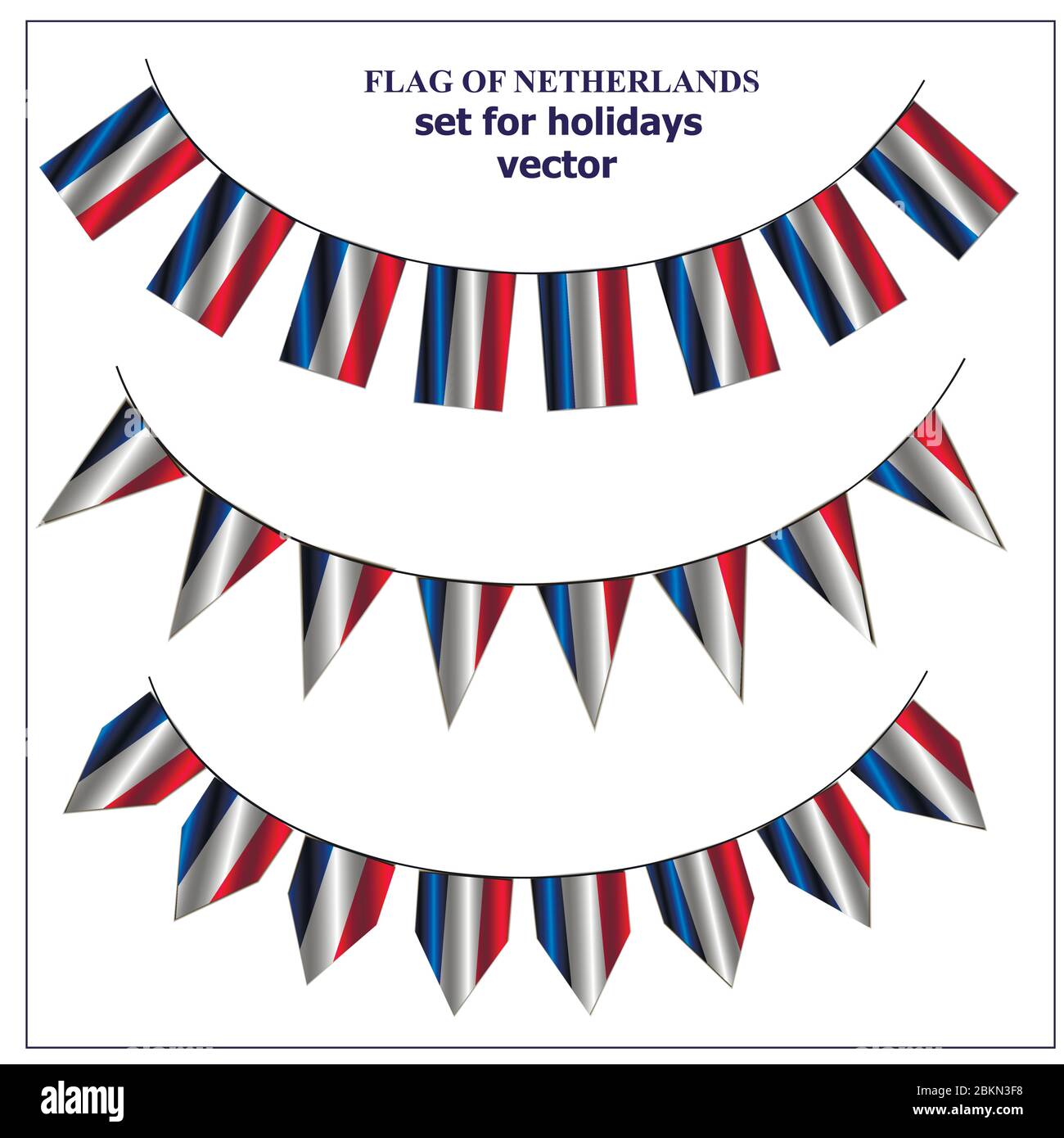 Set with flags of Netherlands with folds. Happy Netherlands day ...